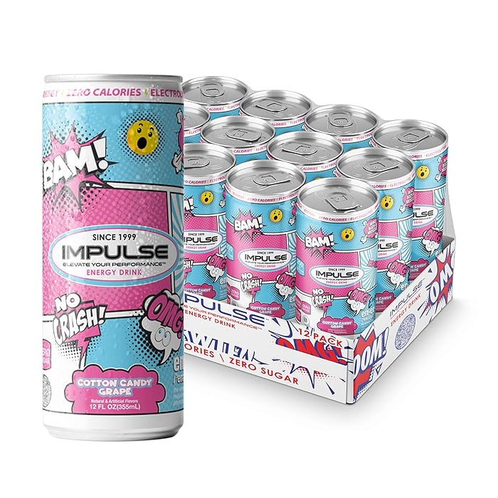 Buy IMPULSE Energy Drink, Great Tasting, Boost Energy, No Crash, Zero ...