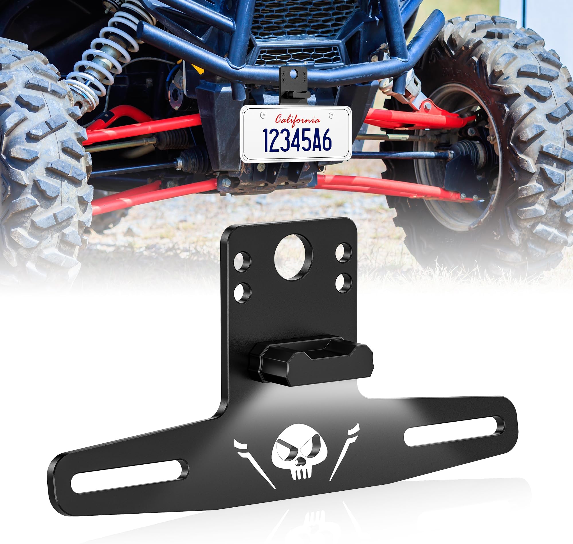 Amazon.com: HJSIUTV UTV Plastic License Plate Holder with LED Light ...