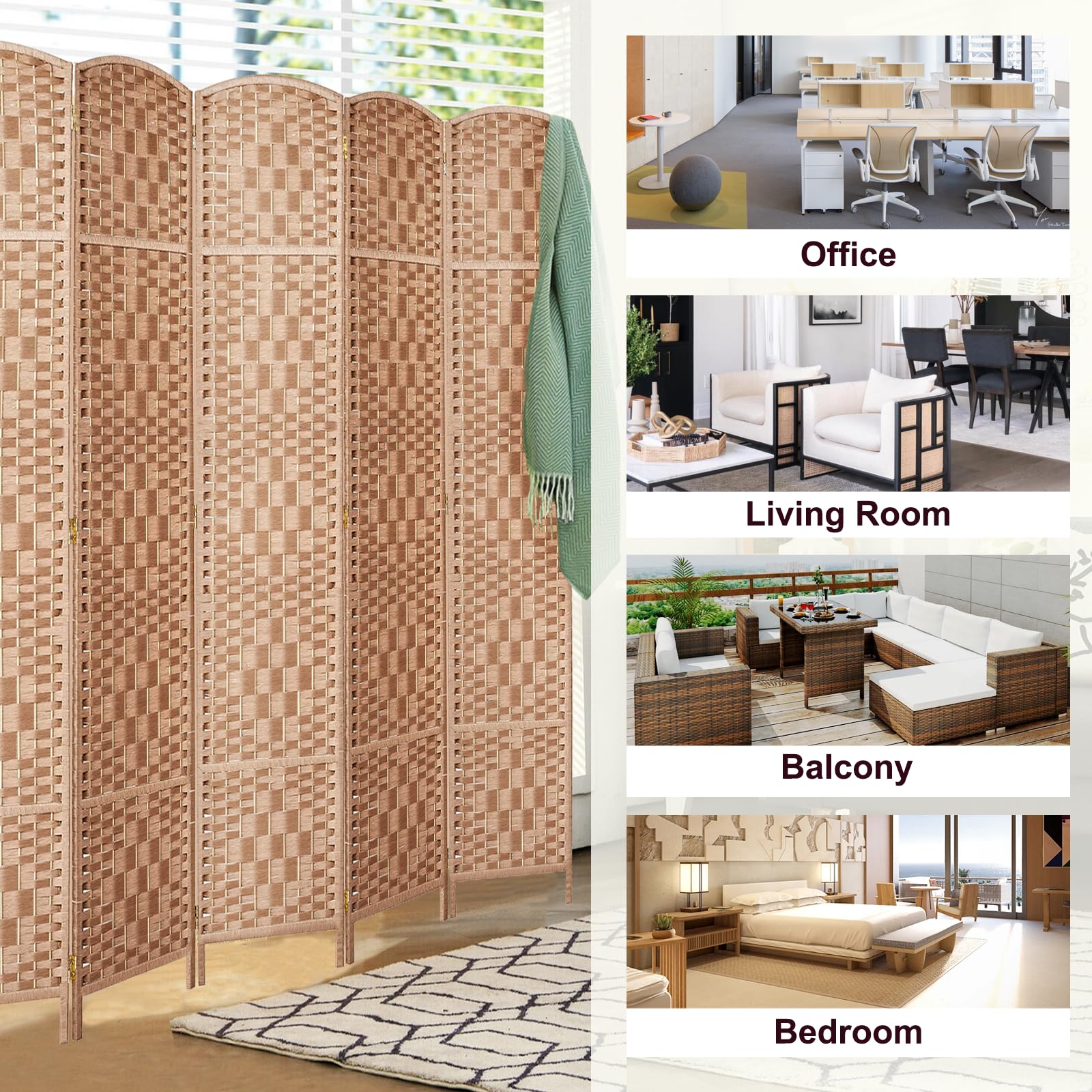 Snapklik.com : 6 Ft Tall Room Divider, Room Dividers And Folding ...