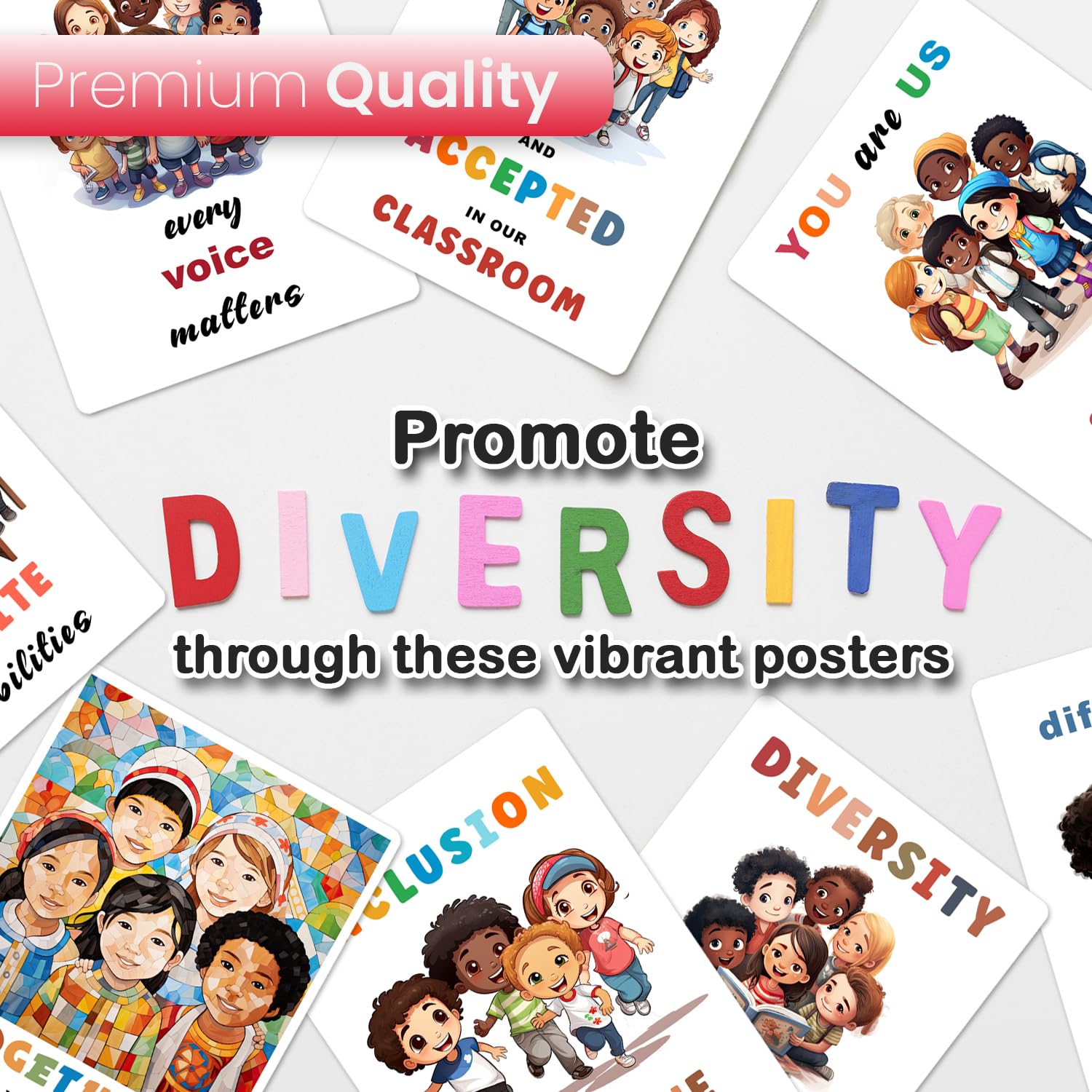 Cartaz De Sala De Aula De Diversidade KIT SALA DE AULA – INCLUSÃO
