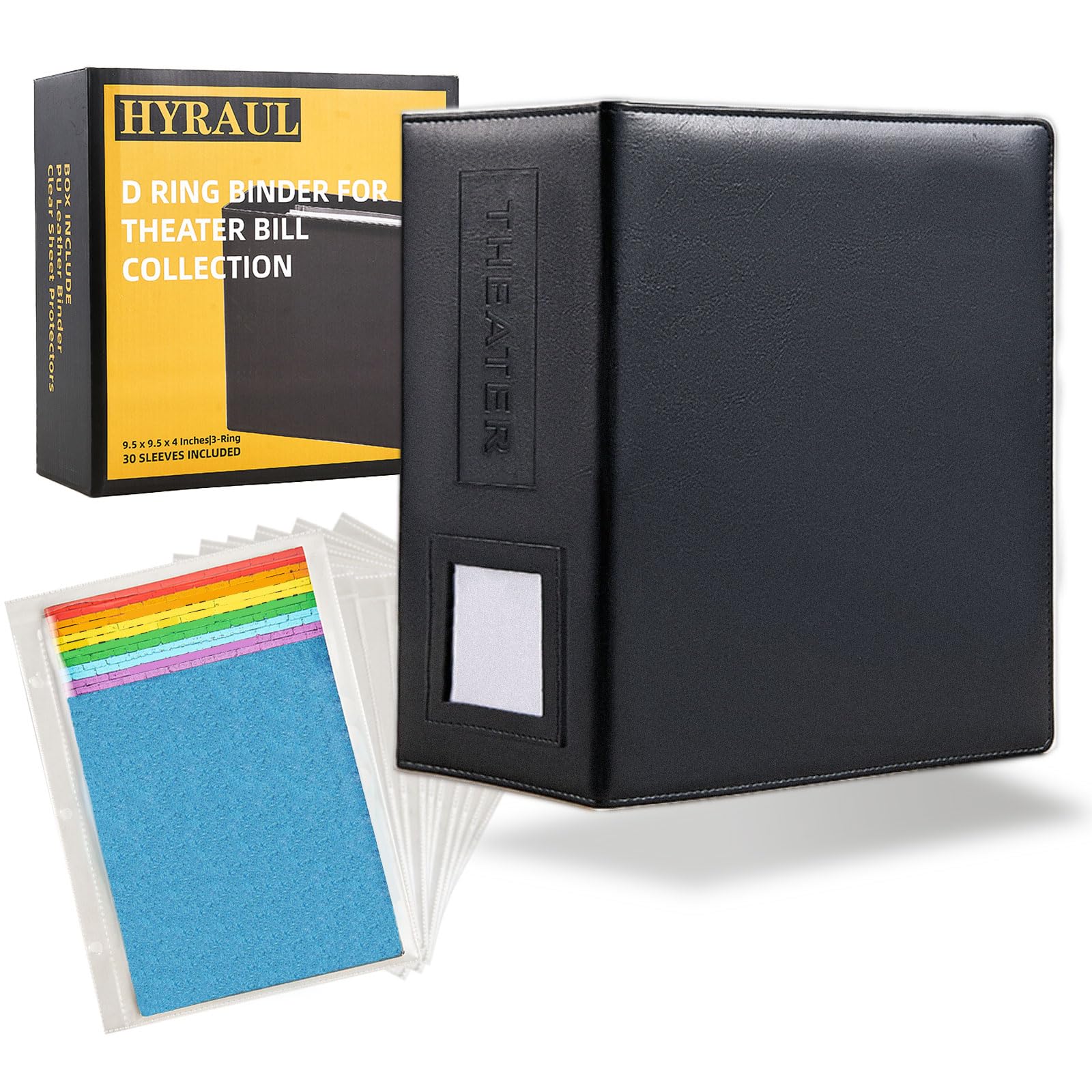 4‘’ Show-Bill Binder Includes 30 Sleeves with Top Flap, D Ring ...