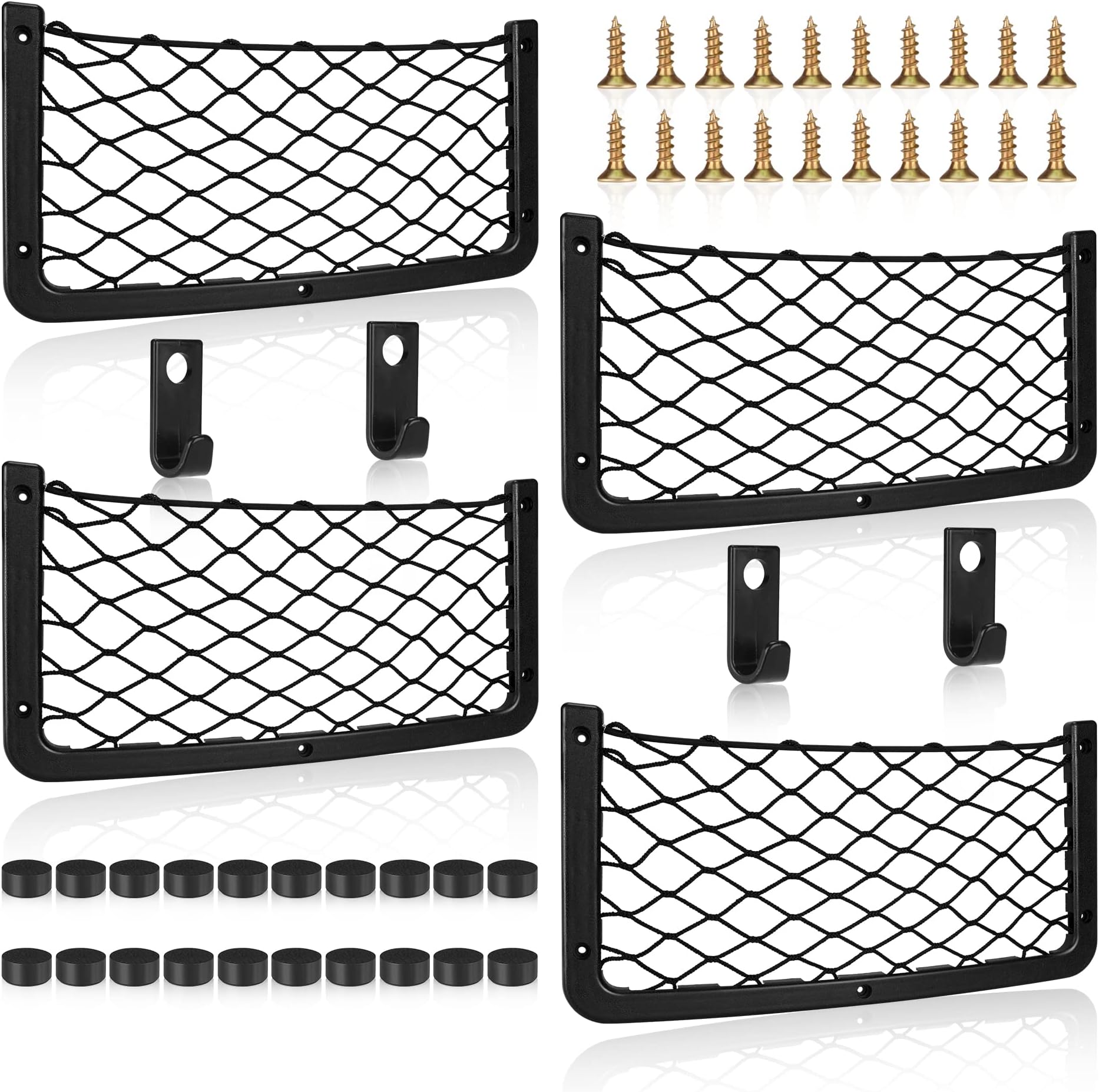 Black Magic Adhesive Mesh Cargo Net Elastic String Net Mesh Net Pouch ...