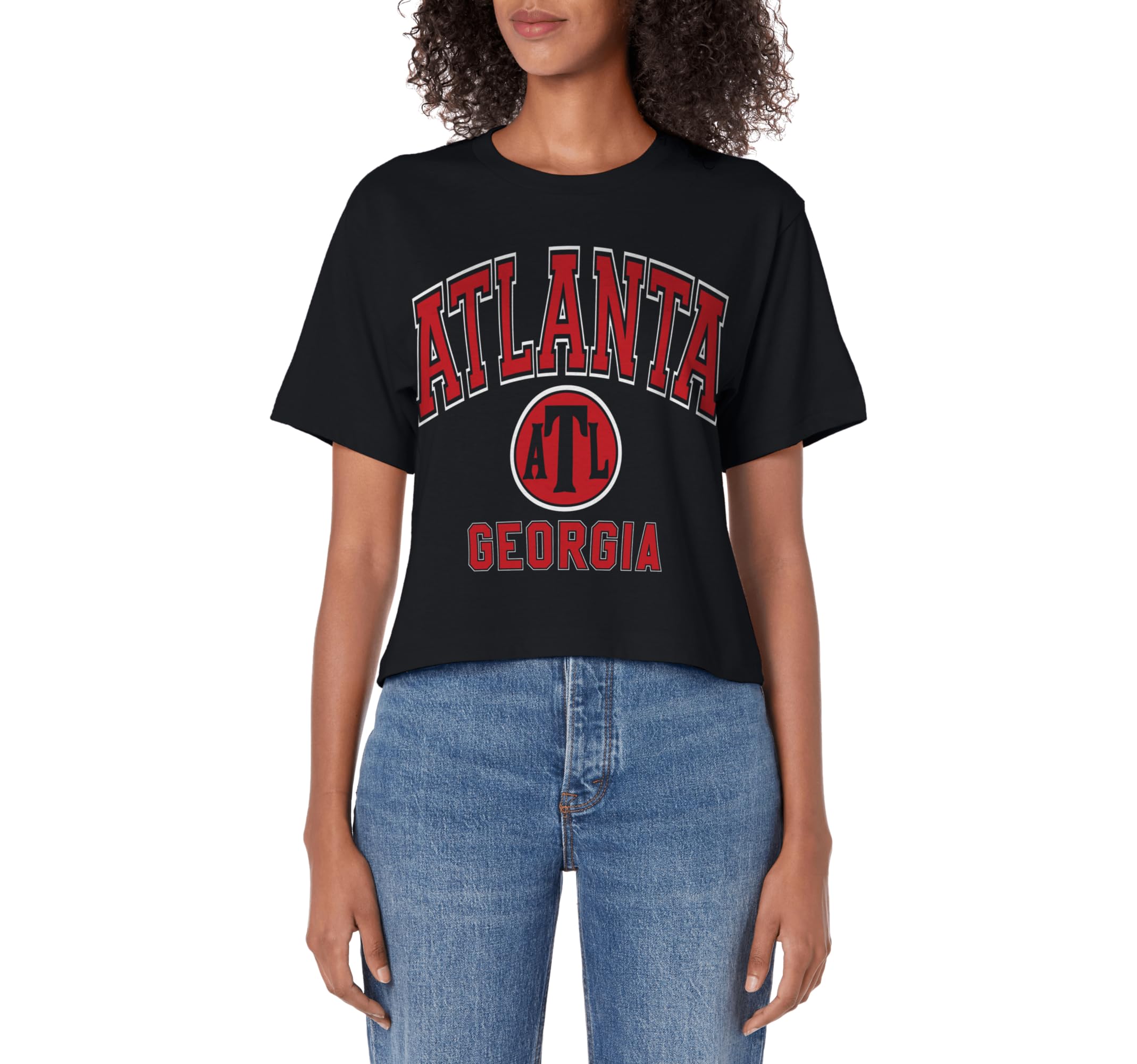 Like Clothing Crop Top Atlanta Georgia AQ Cross Logo Crop Top Hoodie