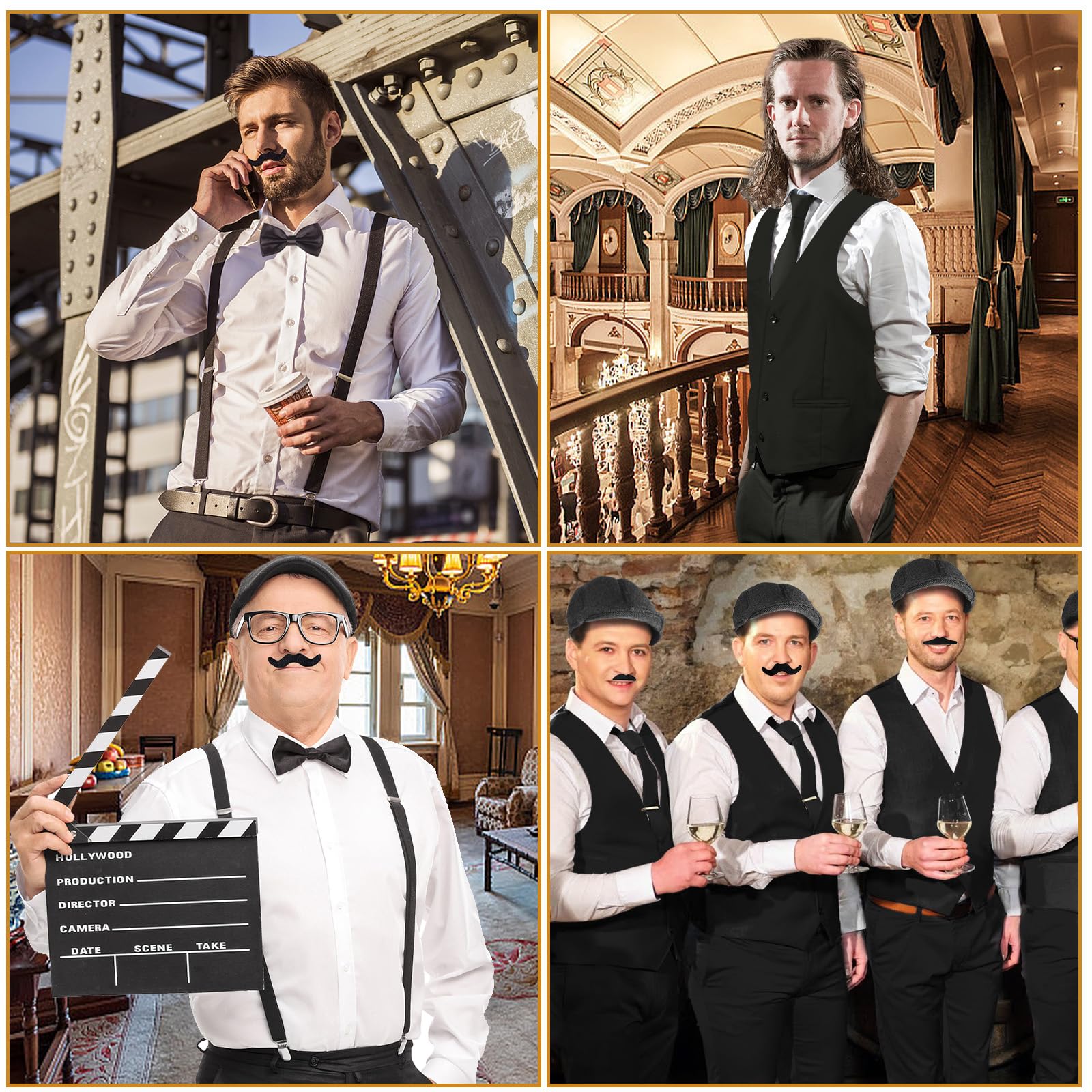Sekepingo 1920S Mens Roaring 20s Costume Outfit Gatsby Gangster Vest ...