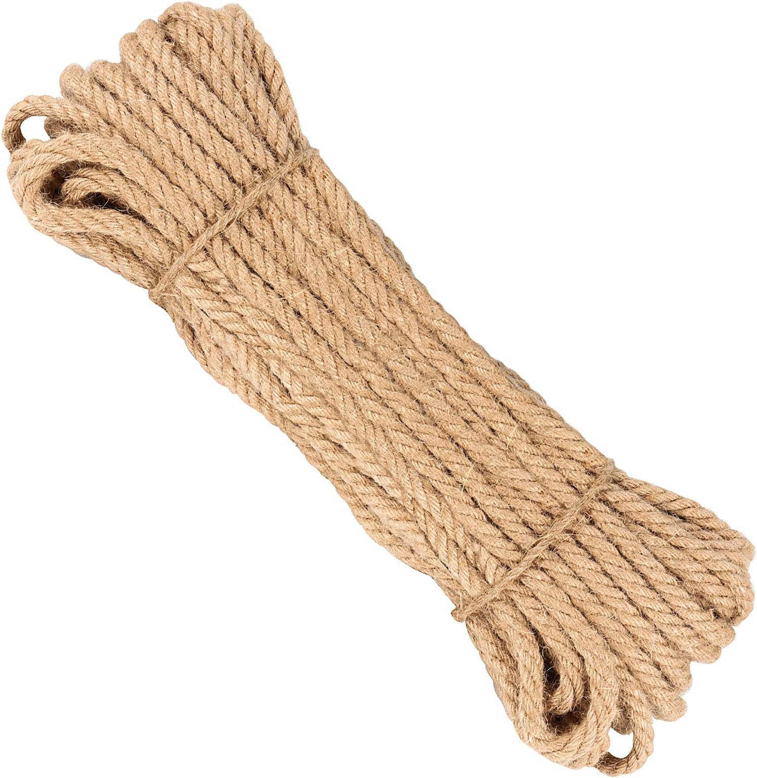 Amazon.com: Natural Jute Rope Hemp Rope (3/8 in x 100 ft) Strong Jute ...