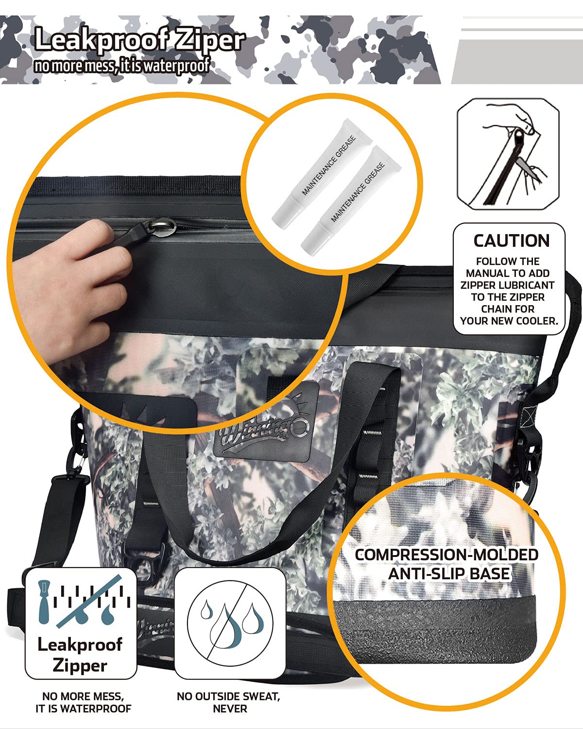 Backpack Cooler, Soft Cooler Backpack Insulated Waterproof with ...