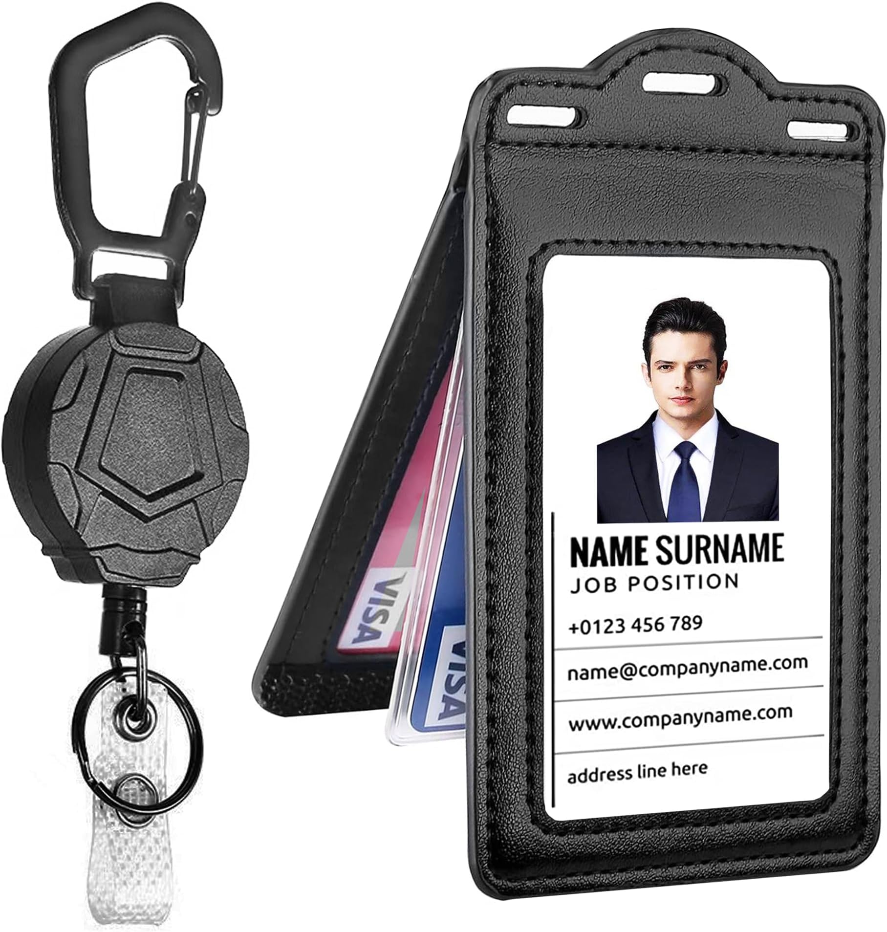 Amazon.com : Retractable Reel Badge Holder with Double Side Clear ...