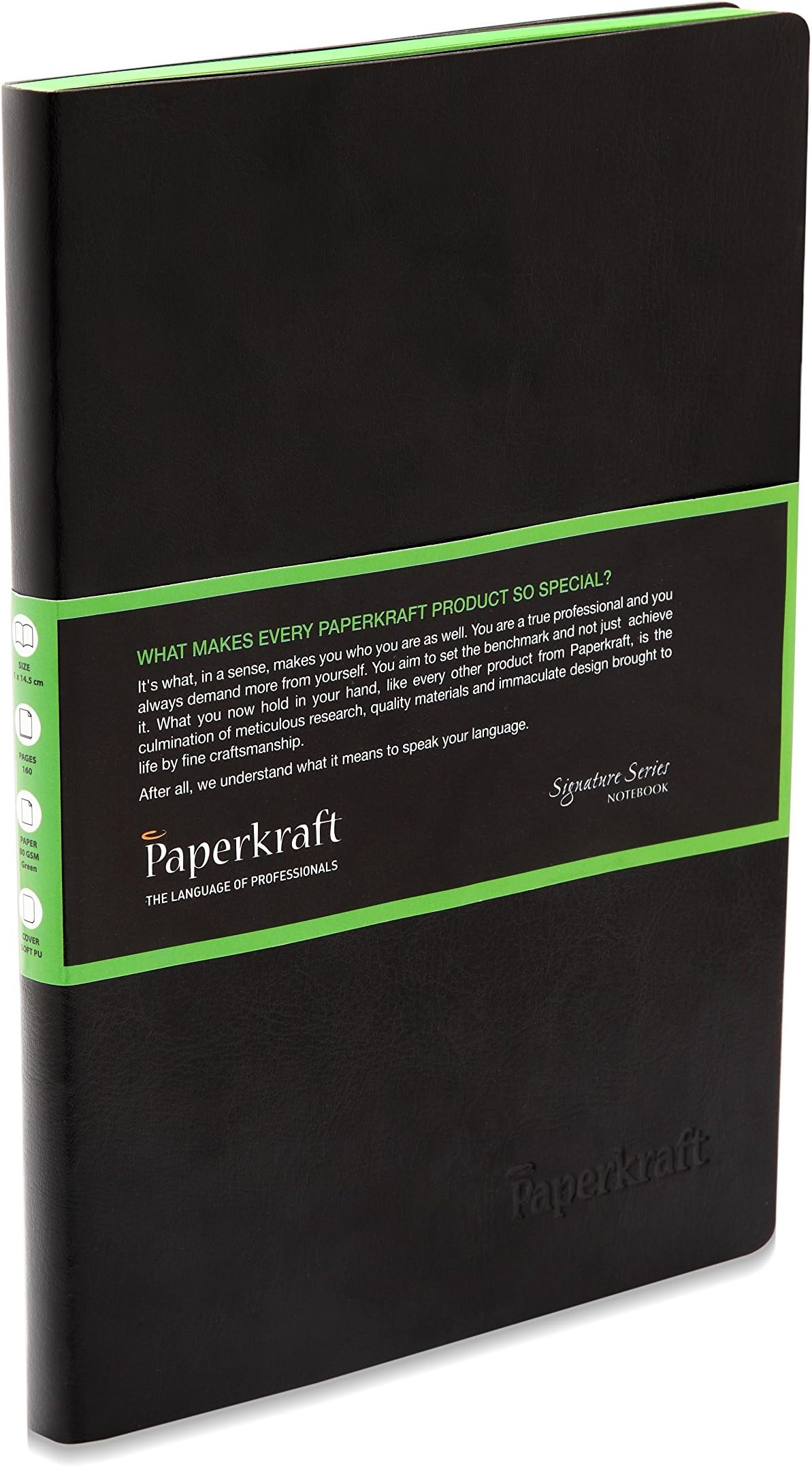 Paperkraft Signature Series Notebook (Black Cover) - 210 x 145 mm, 160 ...