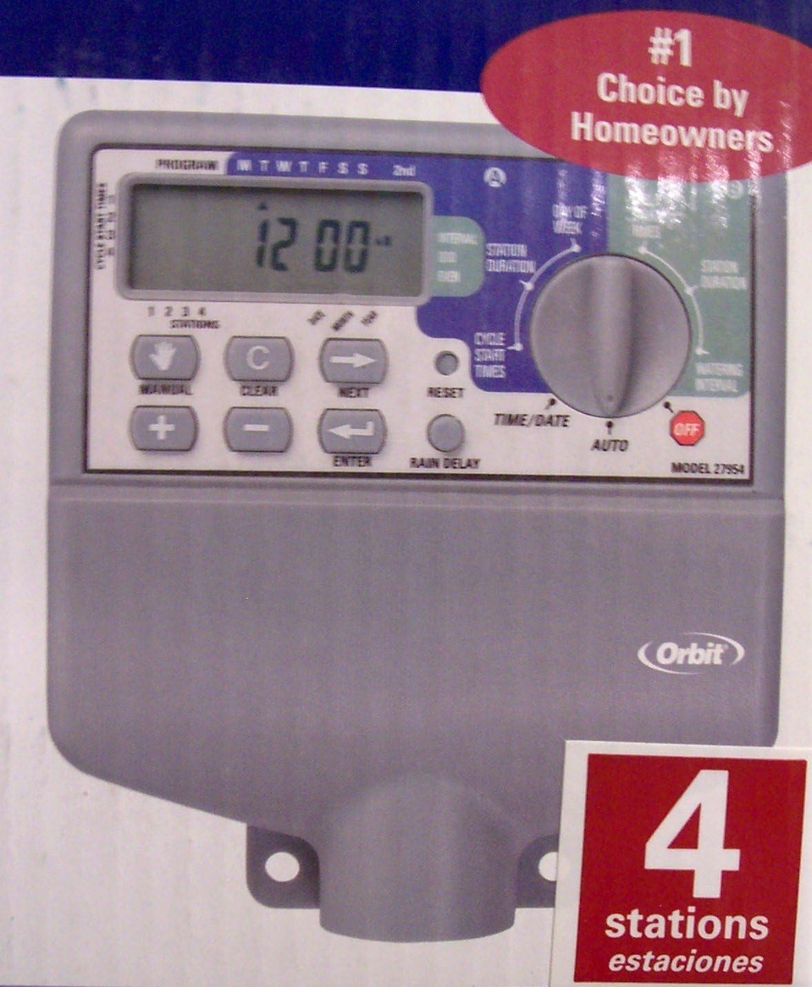 Amazon.com : Orbit Dual Program Sprinkler Timer (Indoor) 4 Stations ...