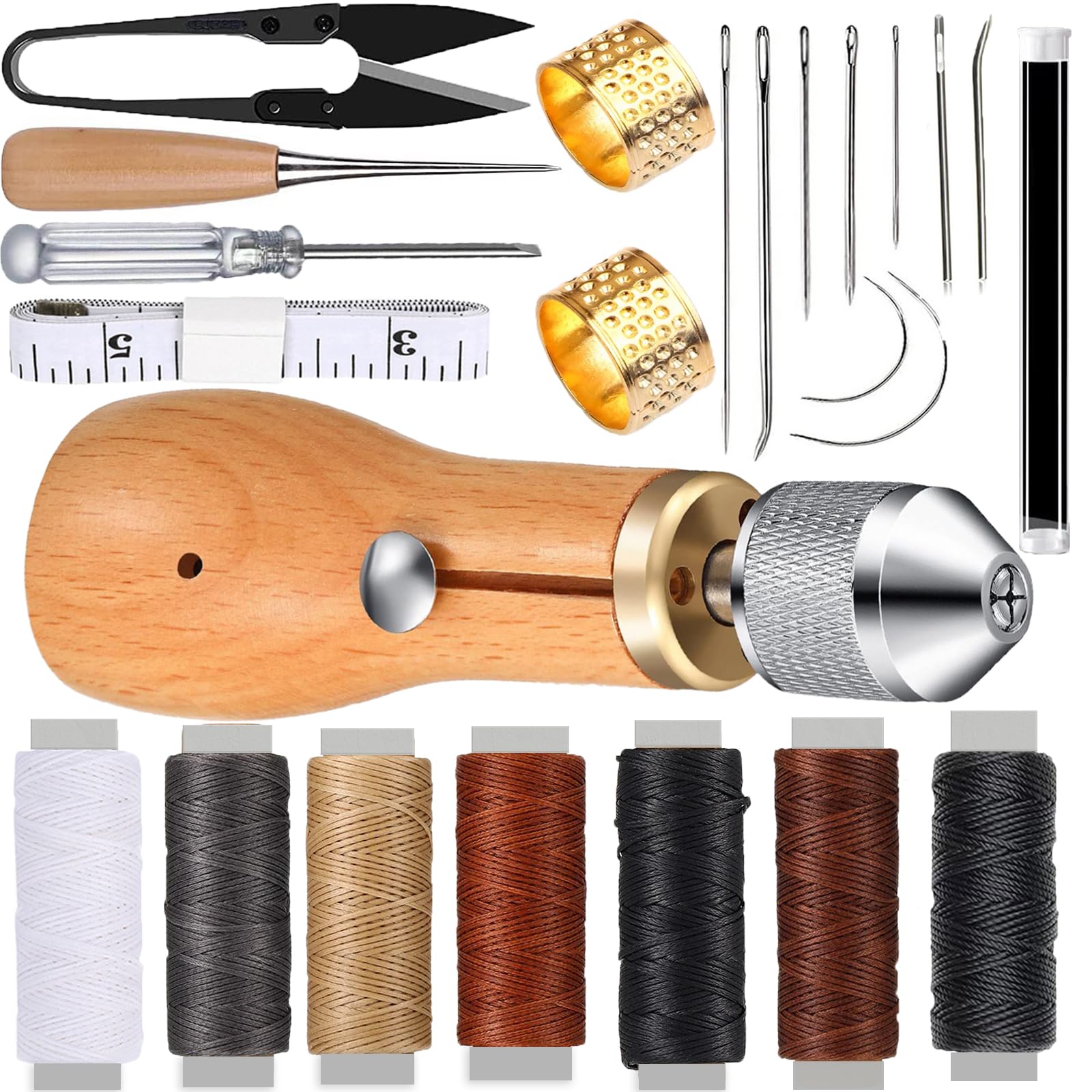 Amazon.com: Maeysiph 24 Pcs Sewing Awl Kit, Portable Awl Tool with ...