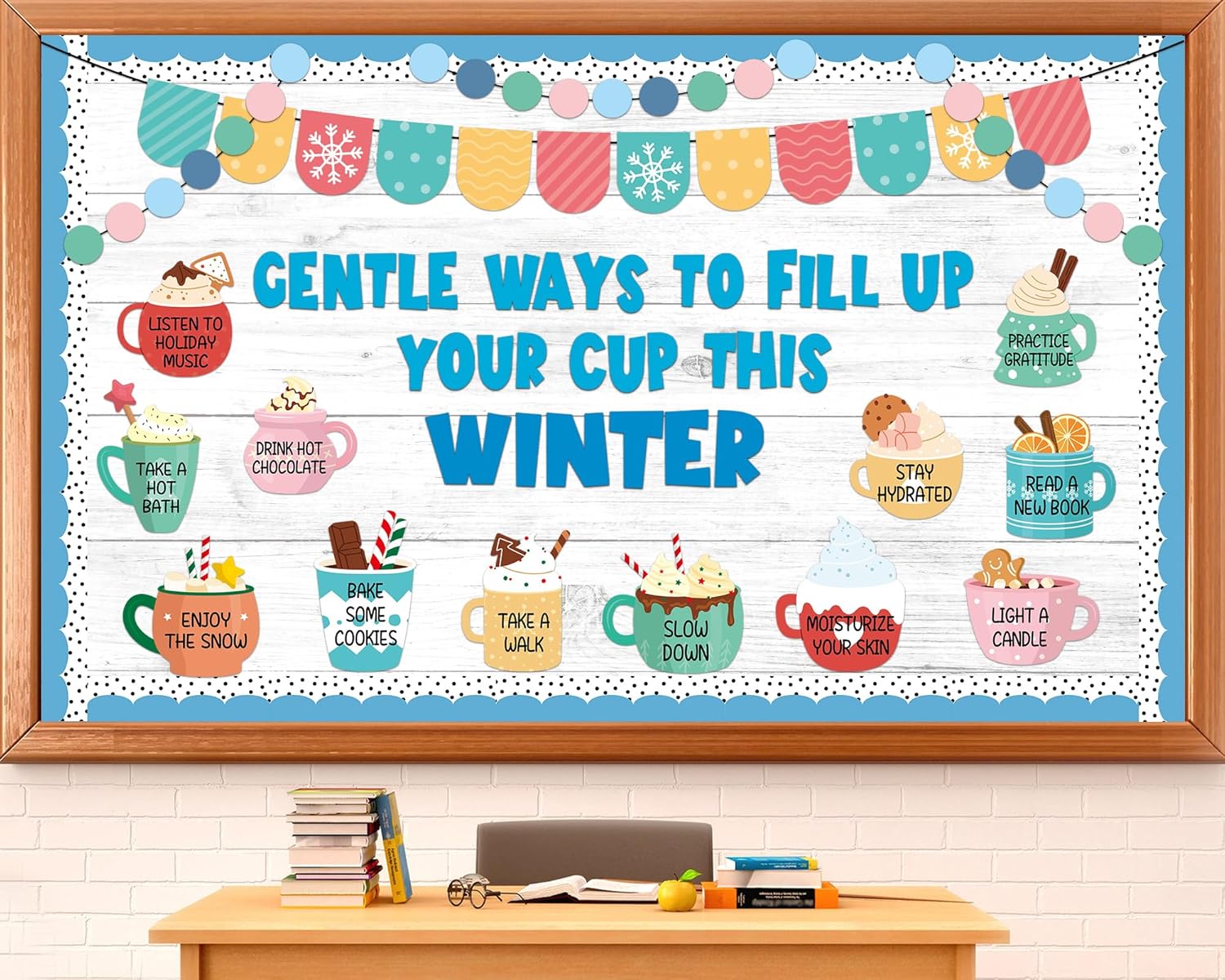 Amazon.com : Winter Hot Chocolate Bulletin Board Decorations Set Mental ...