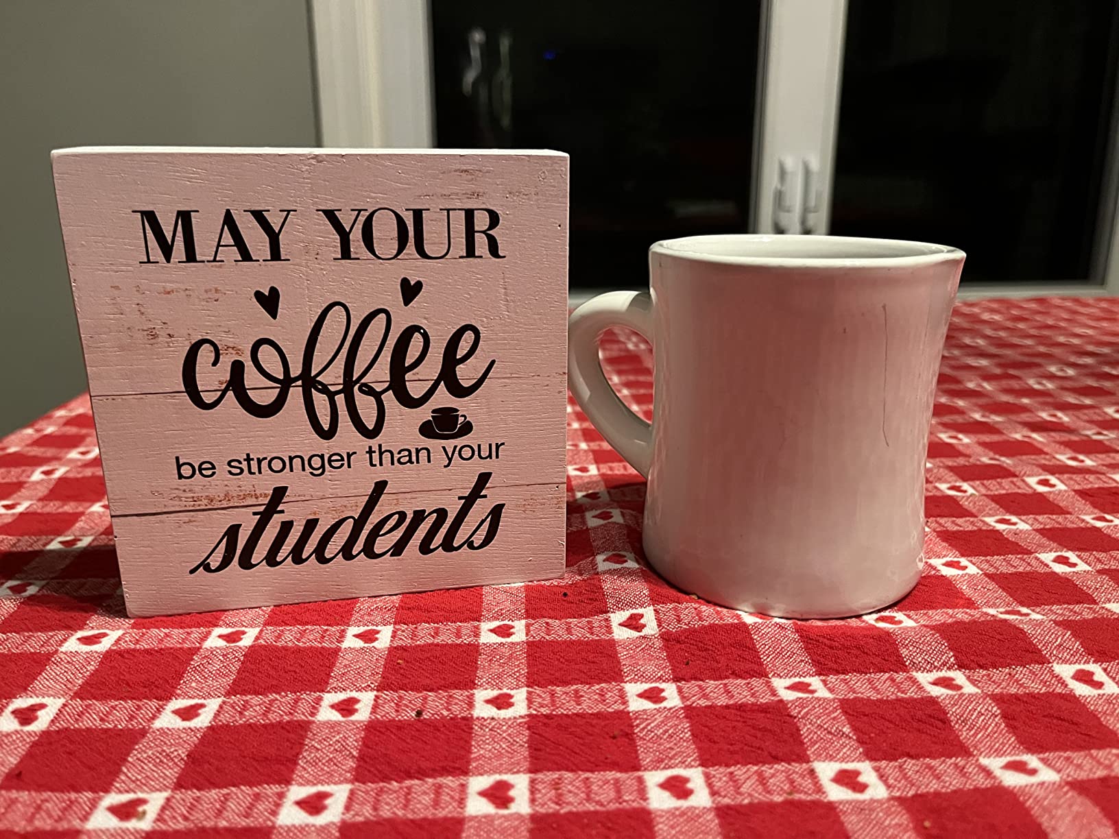 Amazon.com : Rustic Teacher Coffee Wood Box Sign Funny Teacher Wooden ...