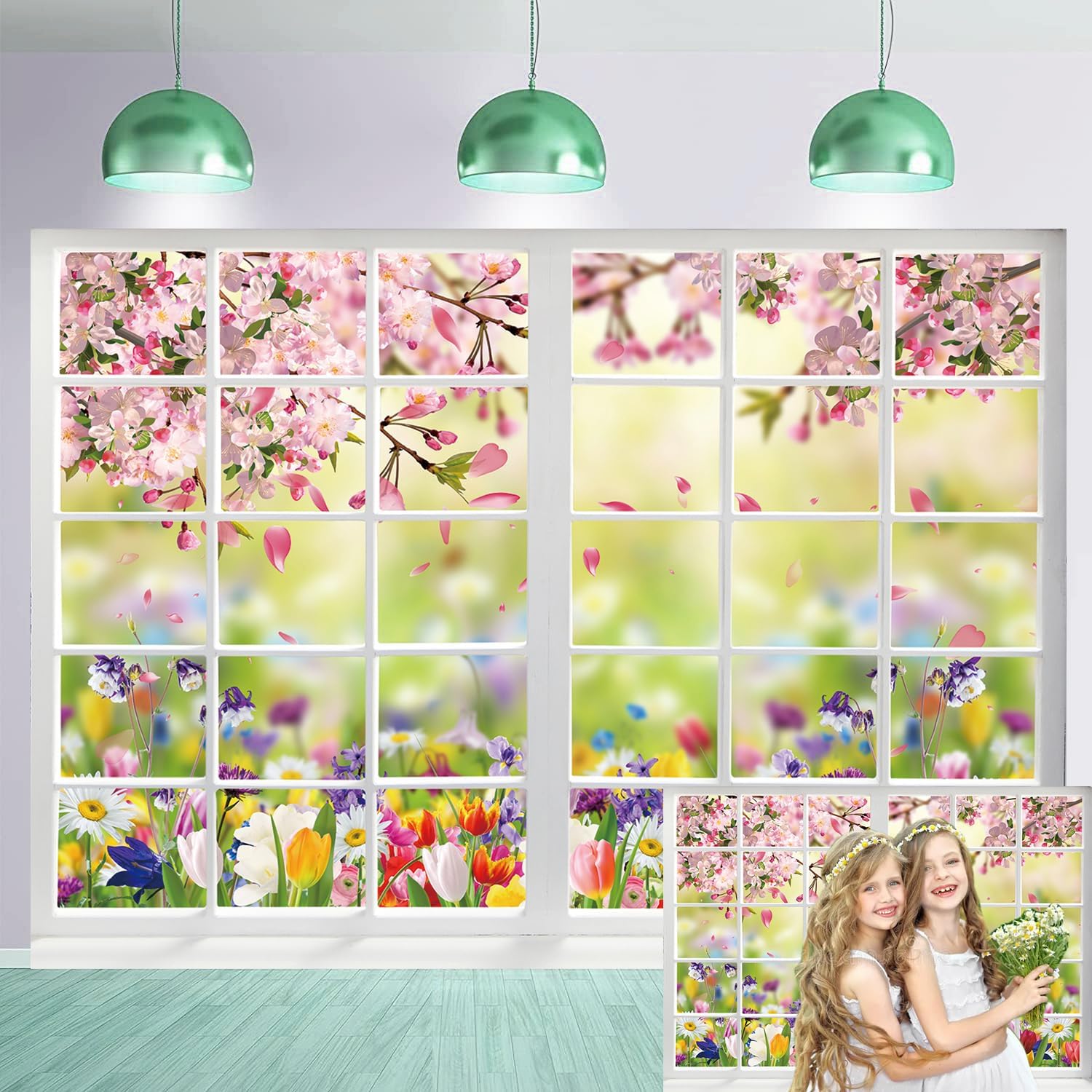Amazon.com : CINRAY Spring Backdrop for Photography Spring Window ...