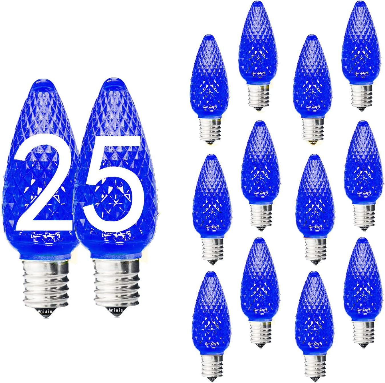 Aniai 25 Pack C9 LED Replacement Christmas Light Bulb, C9 Shatterproof ...