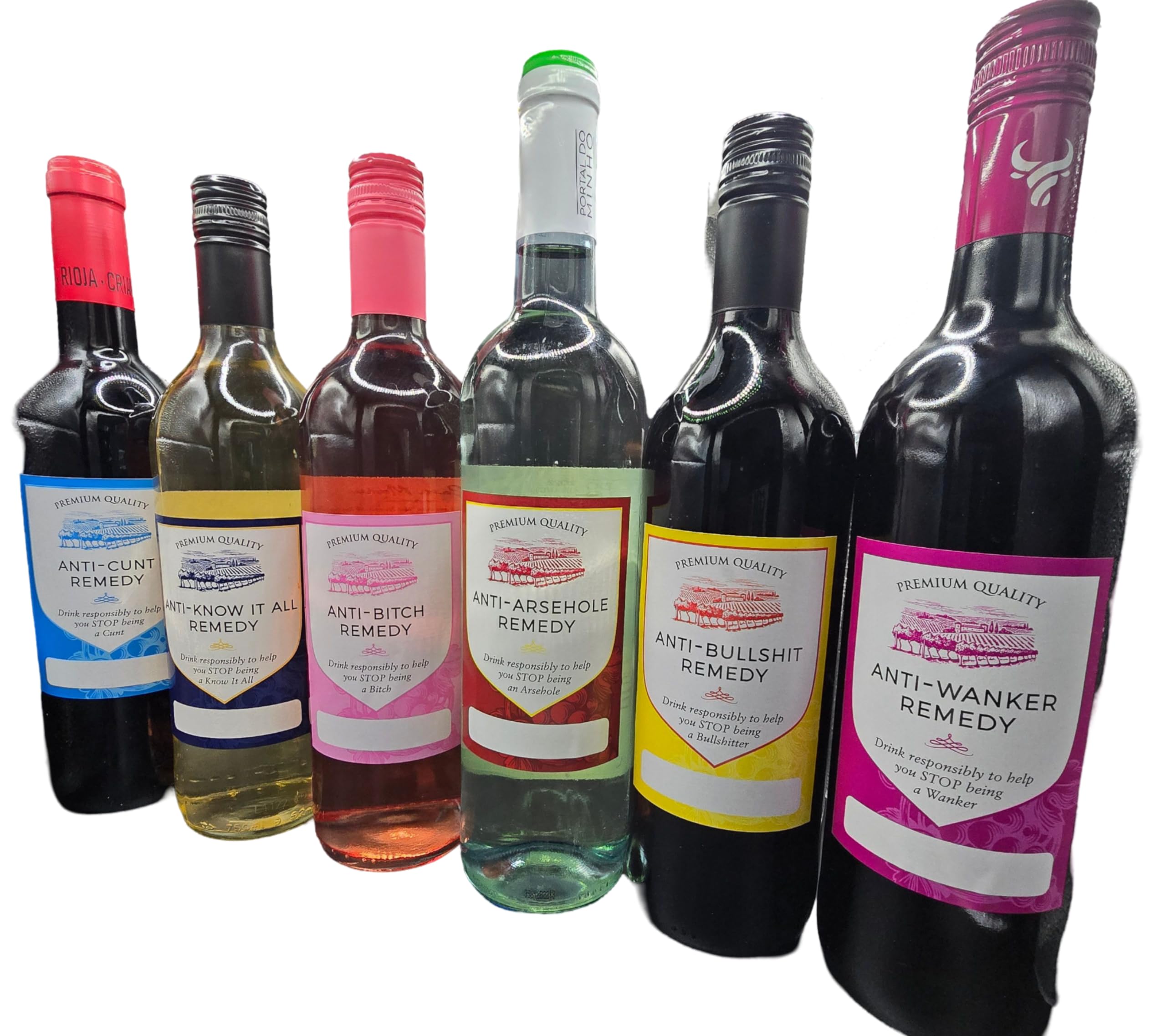 Fun Rude Saucy Joke Wine Bottle Labels 6 Different Kinds in 1 Pack ...