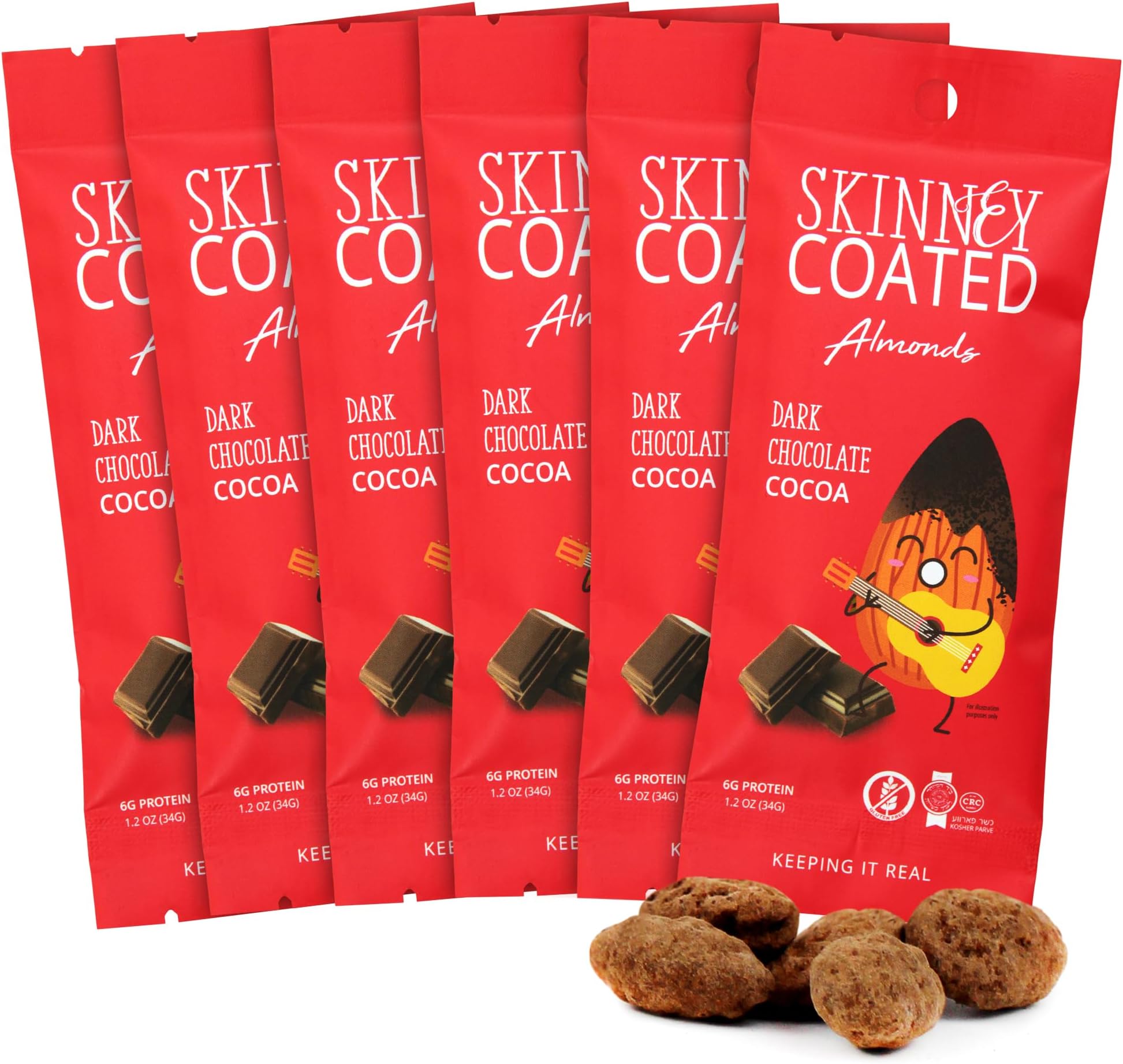 Amazon.com : Skinny Coated Dark Chocolate Cocoa Snacks, Cocoa Flavored ...