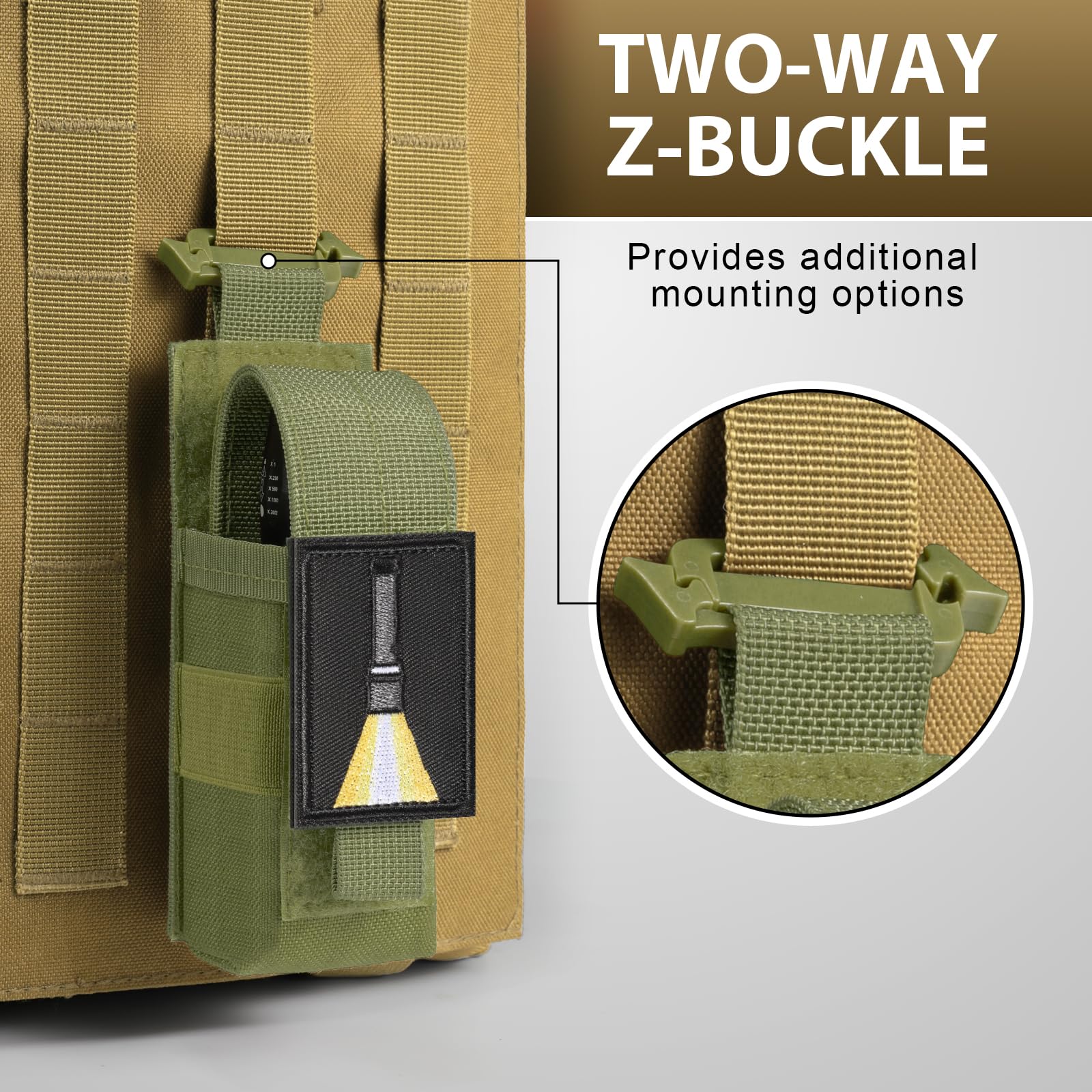 Snapklik.com : Tactical Flashlight Holster, Adjustable Flashlight Pouch ...
