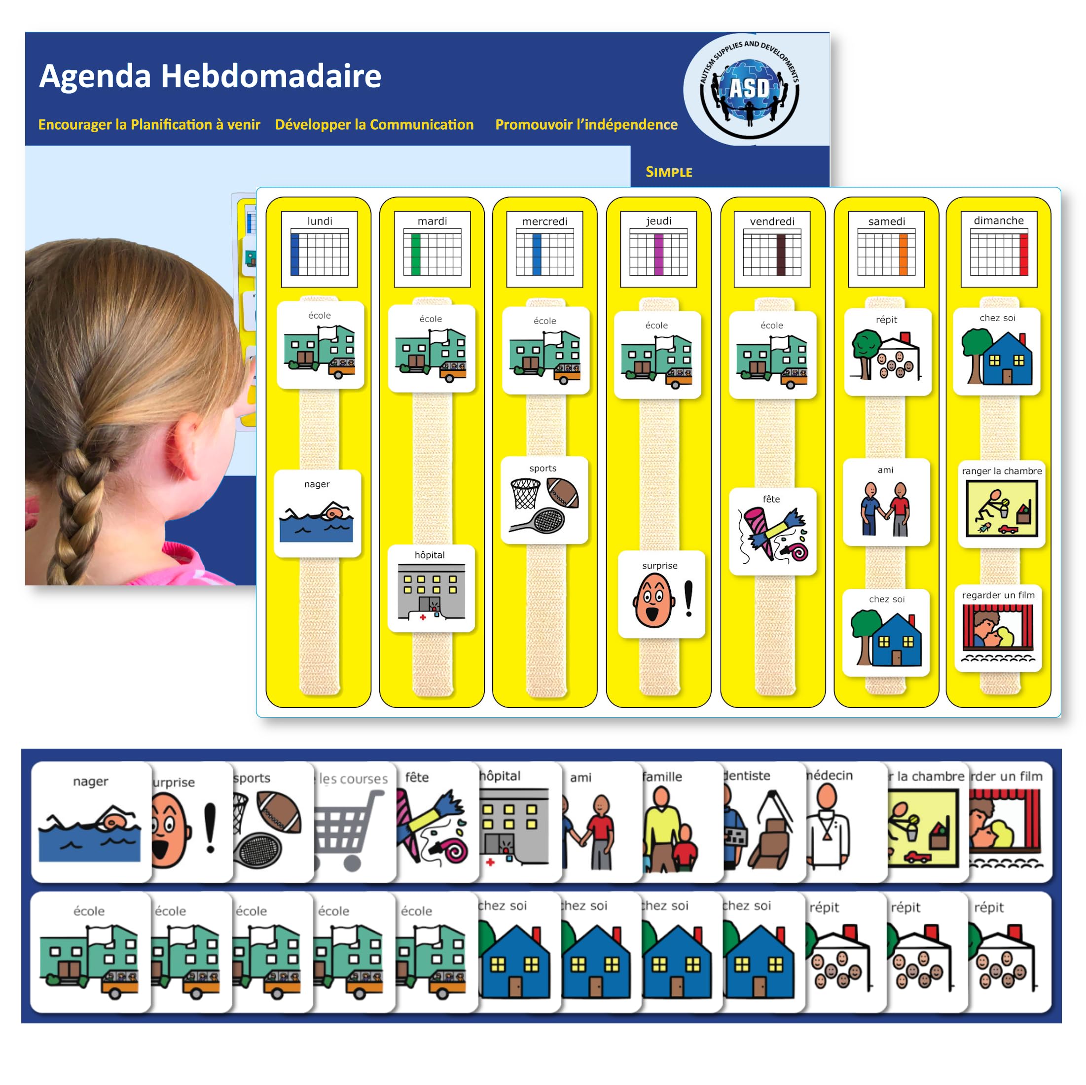 Semainier Calendrier Planning Enfant Educatif – A3 Planificateur ...