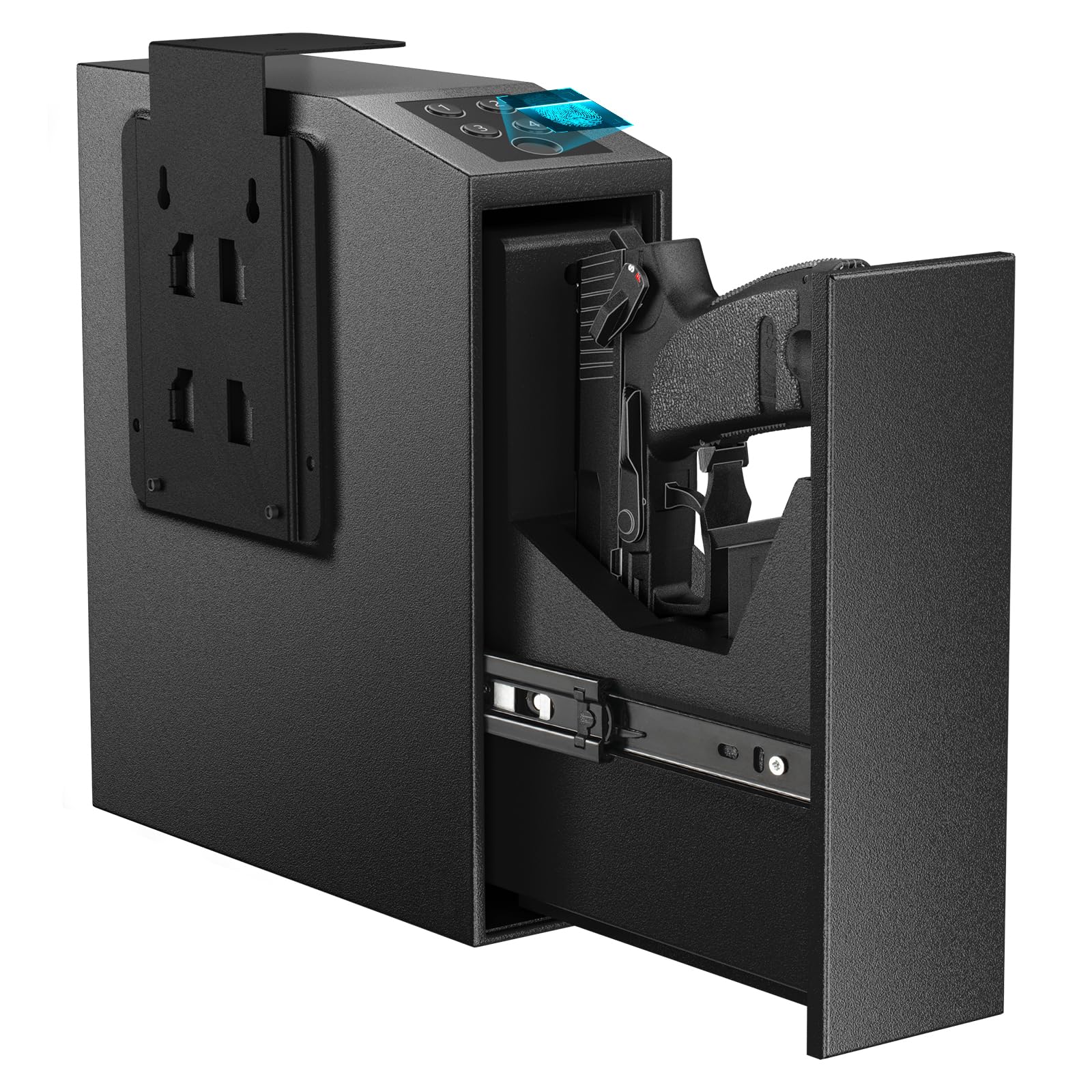 Snapklik.com : CLUTTO Biometric Slider Gun Safe For Handgun ...