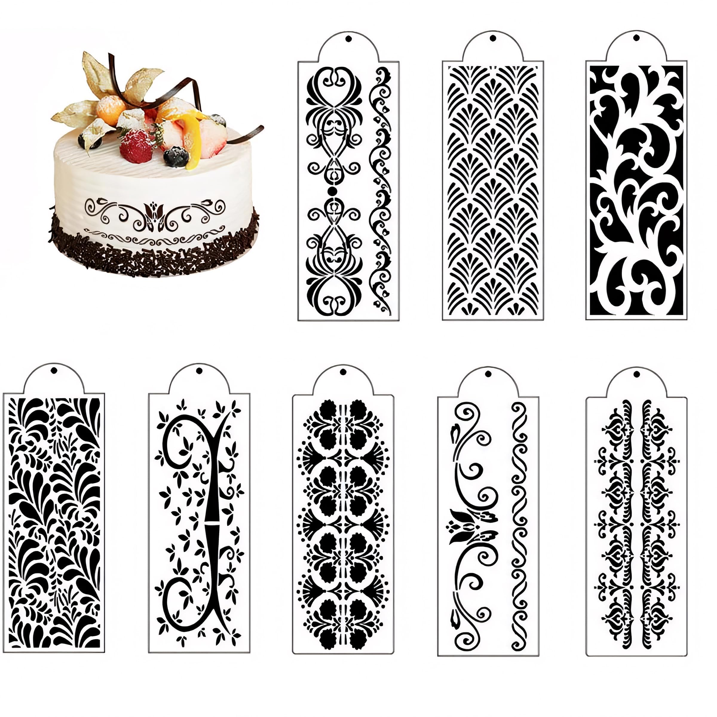 Printable Cake Stencils 4PCS/set Fondant Cake Stencil Carved Printing