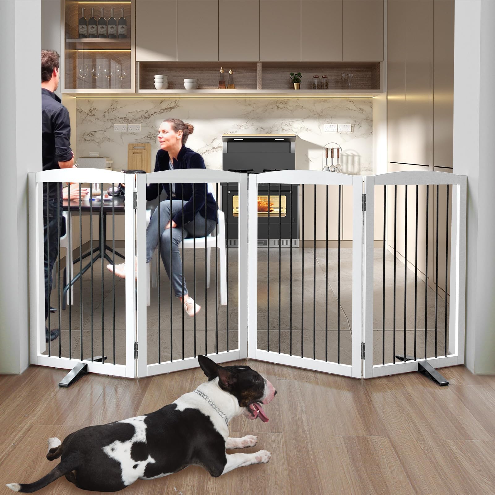 Snapklik.com : ZJSF Freestanding Panel Gate For Indoor Doorways, Stairs ...