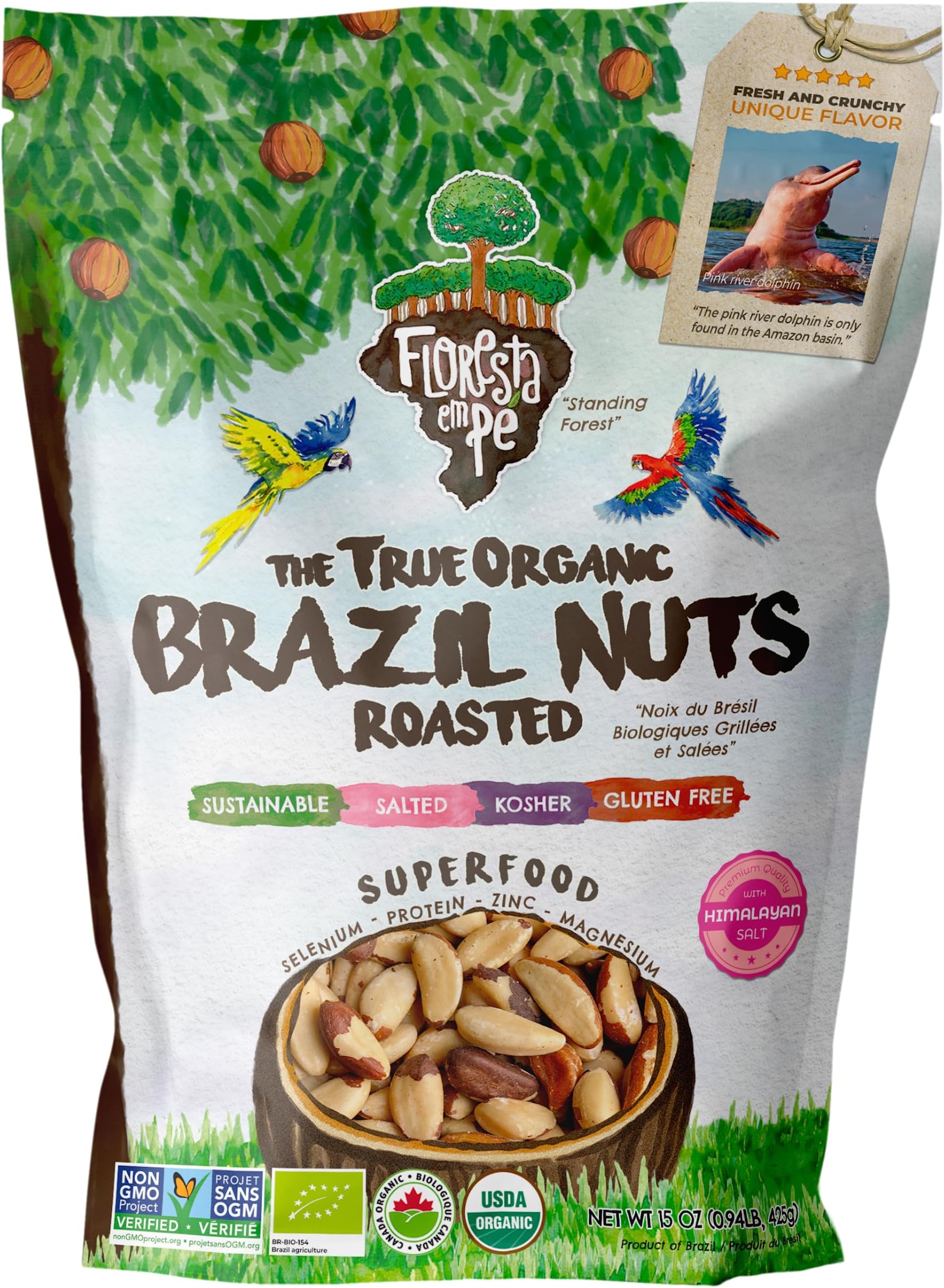Amazon.com: Floresta em Pé The True Organic Premium Brazil Nuts (15oz ...
