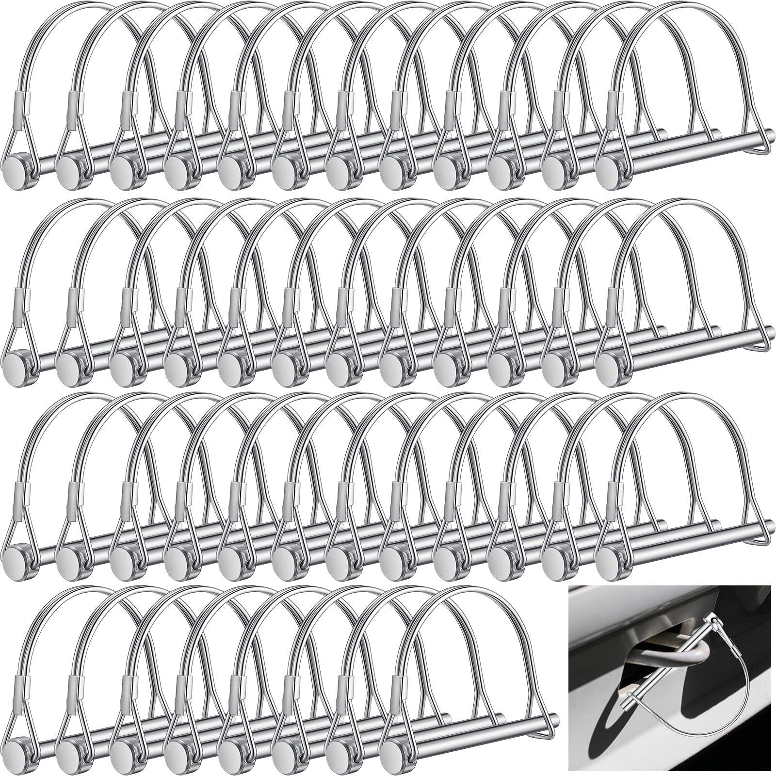 Amazon.com: 10 - Count Wire Lock Pins,1/4" x 1-3/8" Round Wire Shaft ...