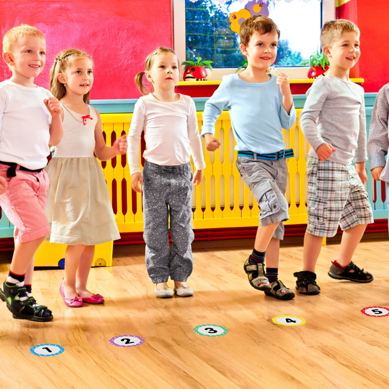 Snapklik.com : 58Pcs Classroom Floor Stickers Line Up Spots 4" Floor ...