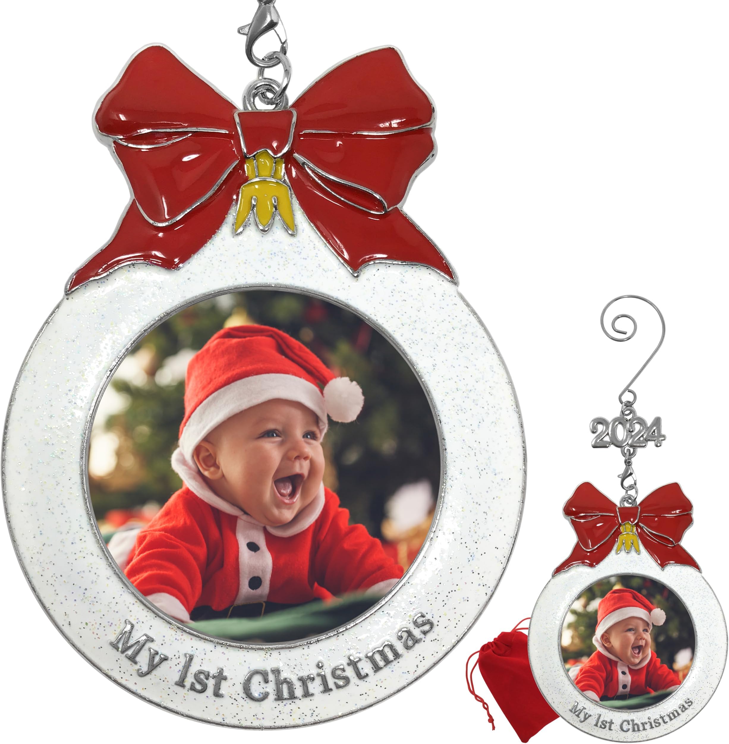 Amazon.com: Precious Moments 201010 Baby’s 1st Christmas Photo Frame ...