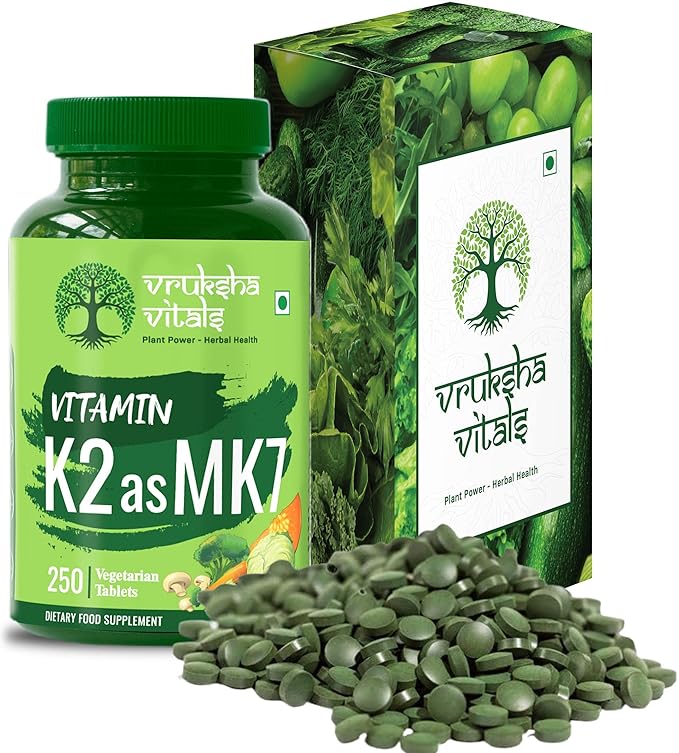 Vruksha Vitals Vitamin K2 as MK7 55mcg per Tablet - 250 Tablets - Plant ...