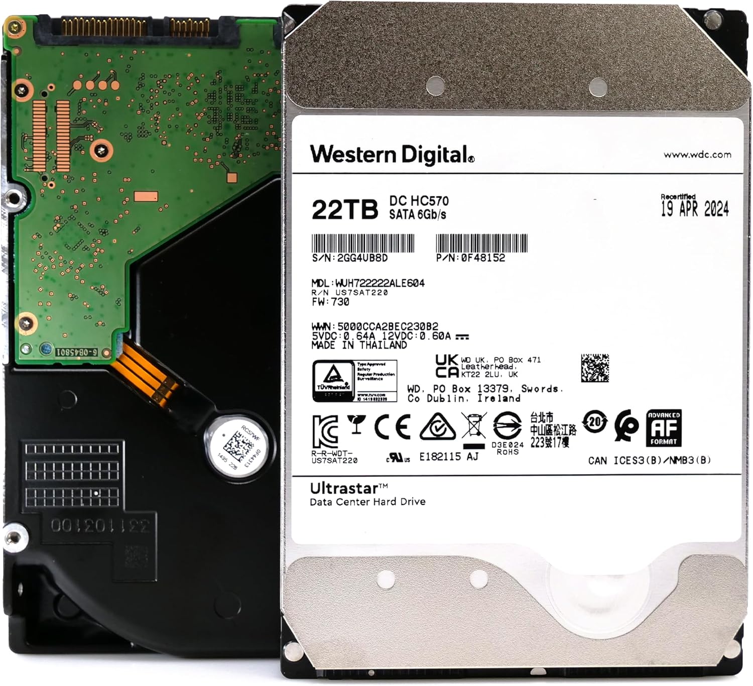 Western Digital HGST Ultrastar HC570 WUH722222ALE604 0F48152 22TB 7.2K ...