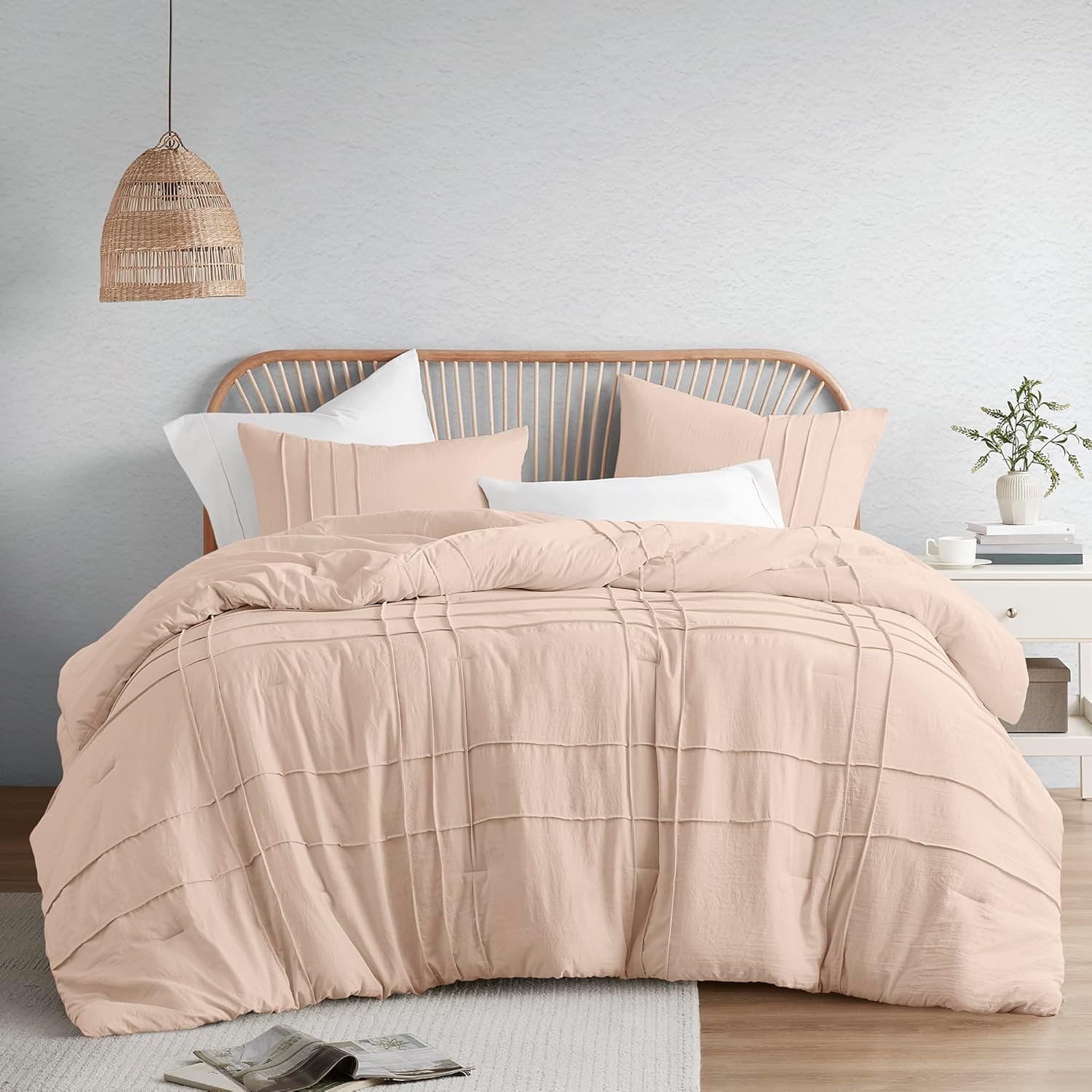 Amazon.com: Comfort Spaces Blush King Size Comforter Set - 3 Pieces ...
