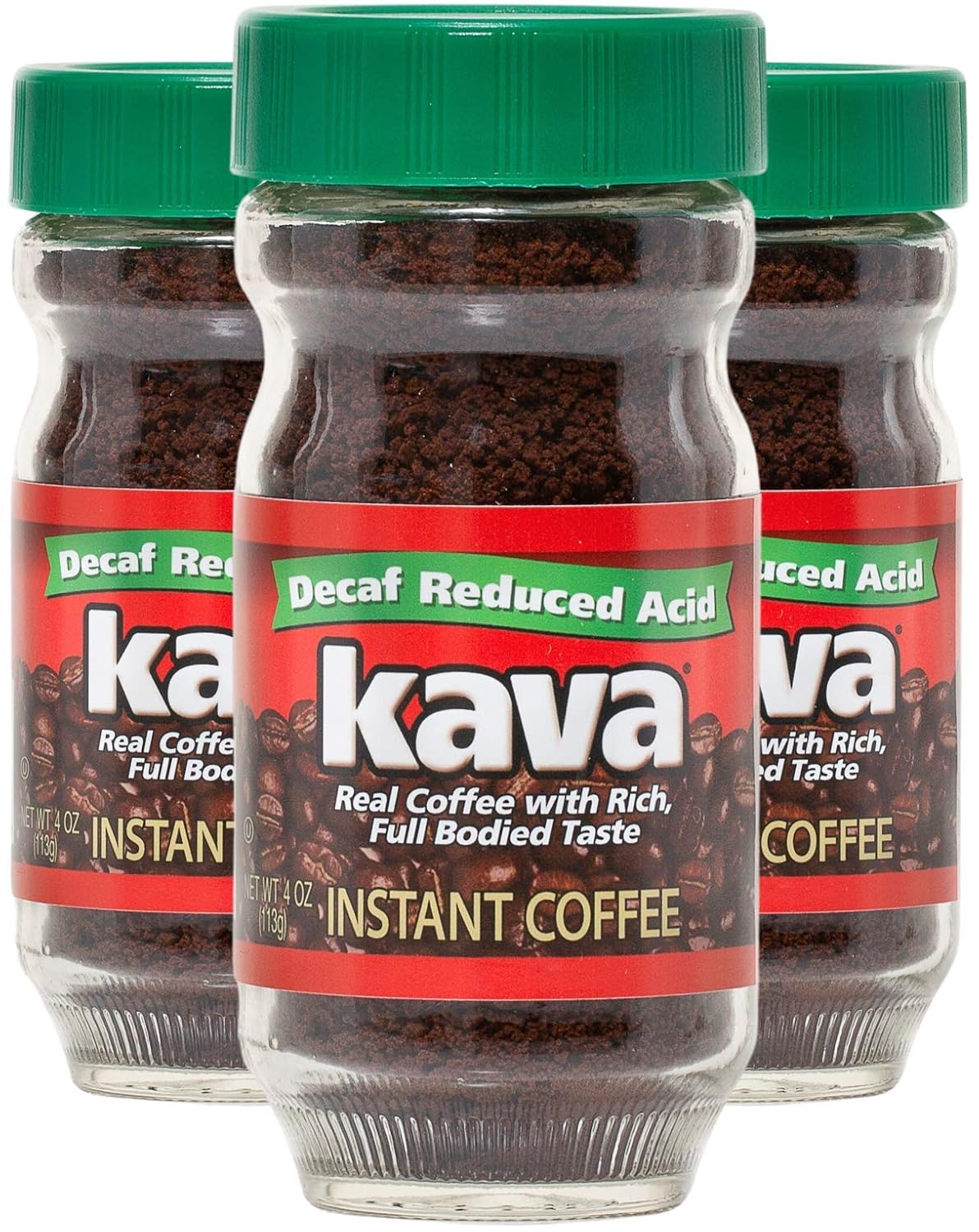 Amazon.com : Kava Decaf Acid Reduced Instant Coffee, 4 Ounce Jar (Pack ...