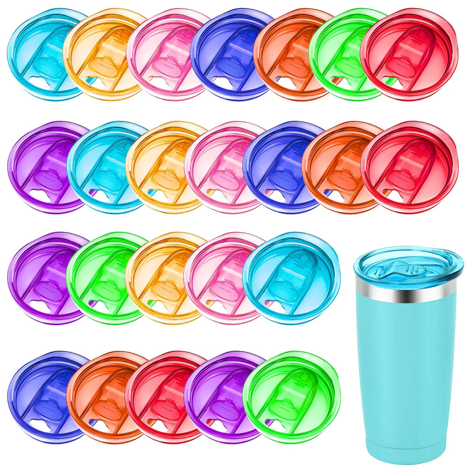Amazon.com | YBB 24 Pcs 20 oz Skinny Tumbler Replacement Lids, Multi ...