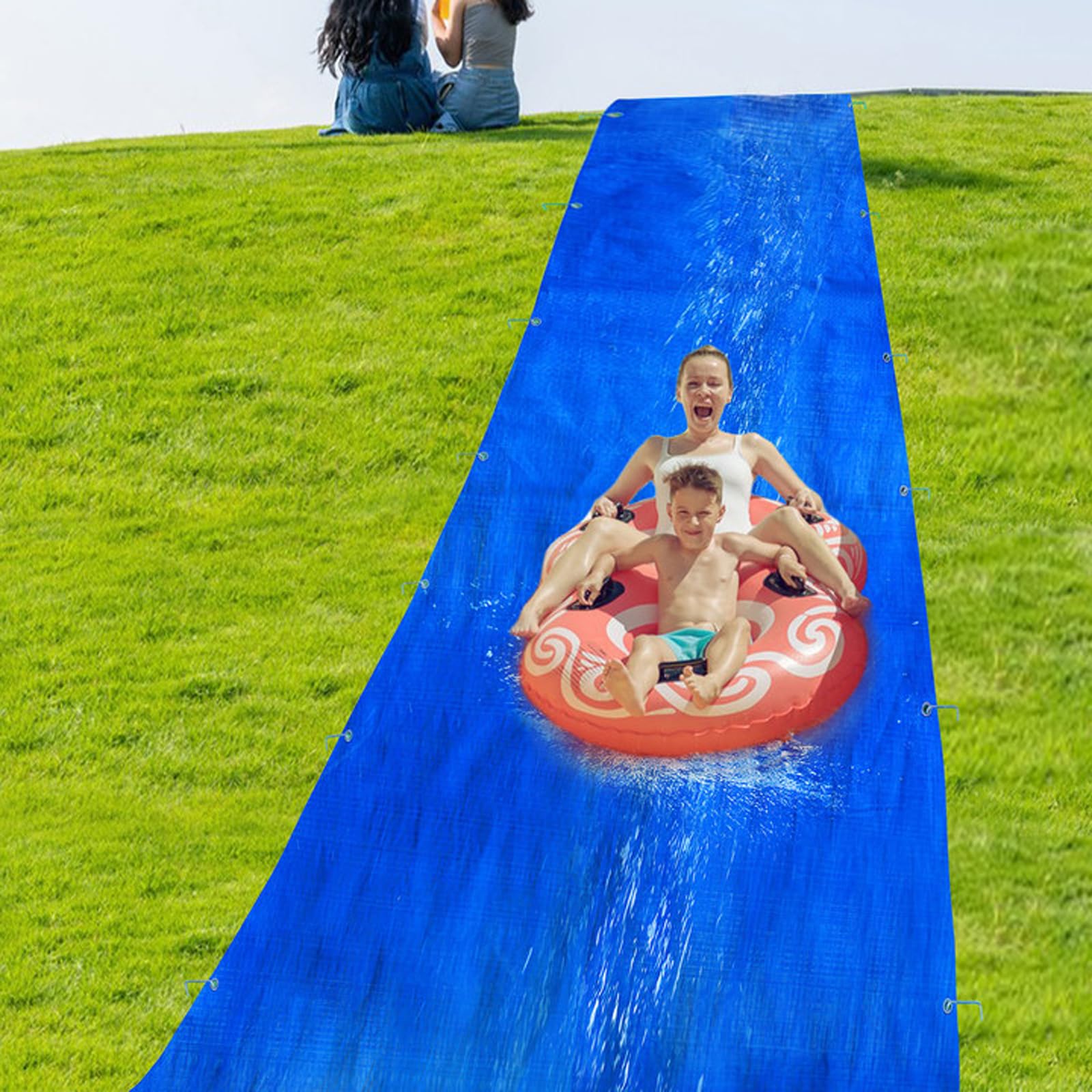 Lawn Water Slide- 33 FT x 9.35 FT Large Heavy Duty Water Slide Trap ...