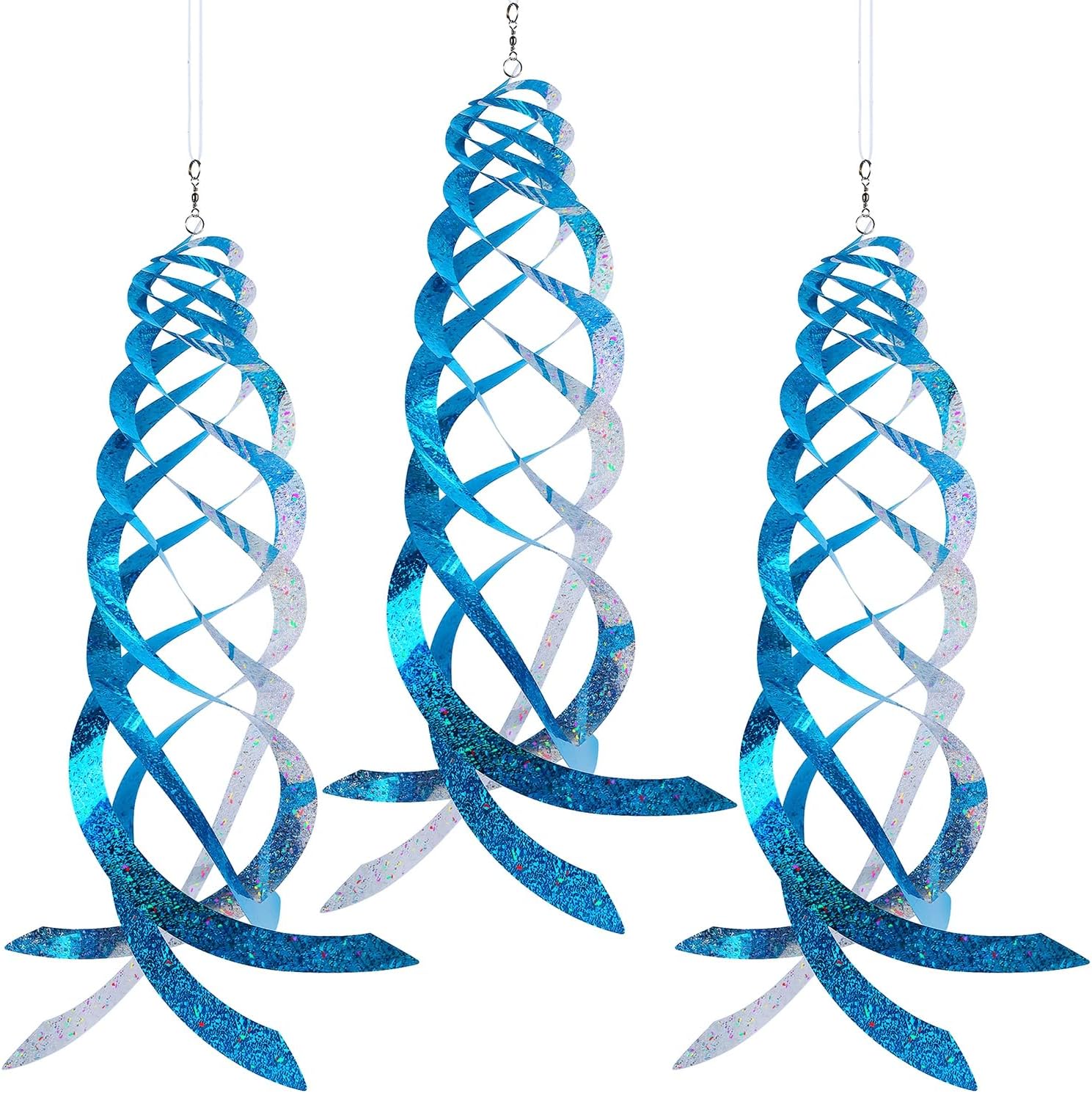Amazon.com : Hausse Bird Repellent Spiral Reflectors Blue Mylar Spinner ...