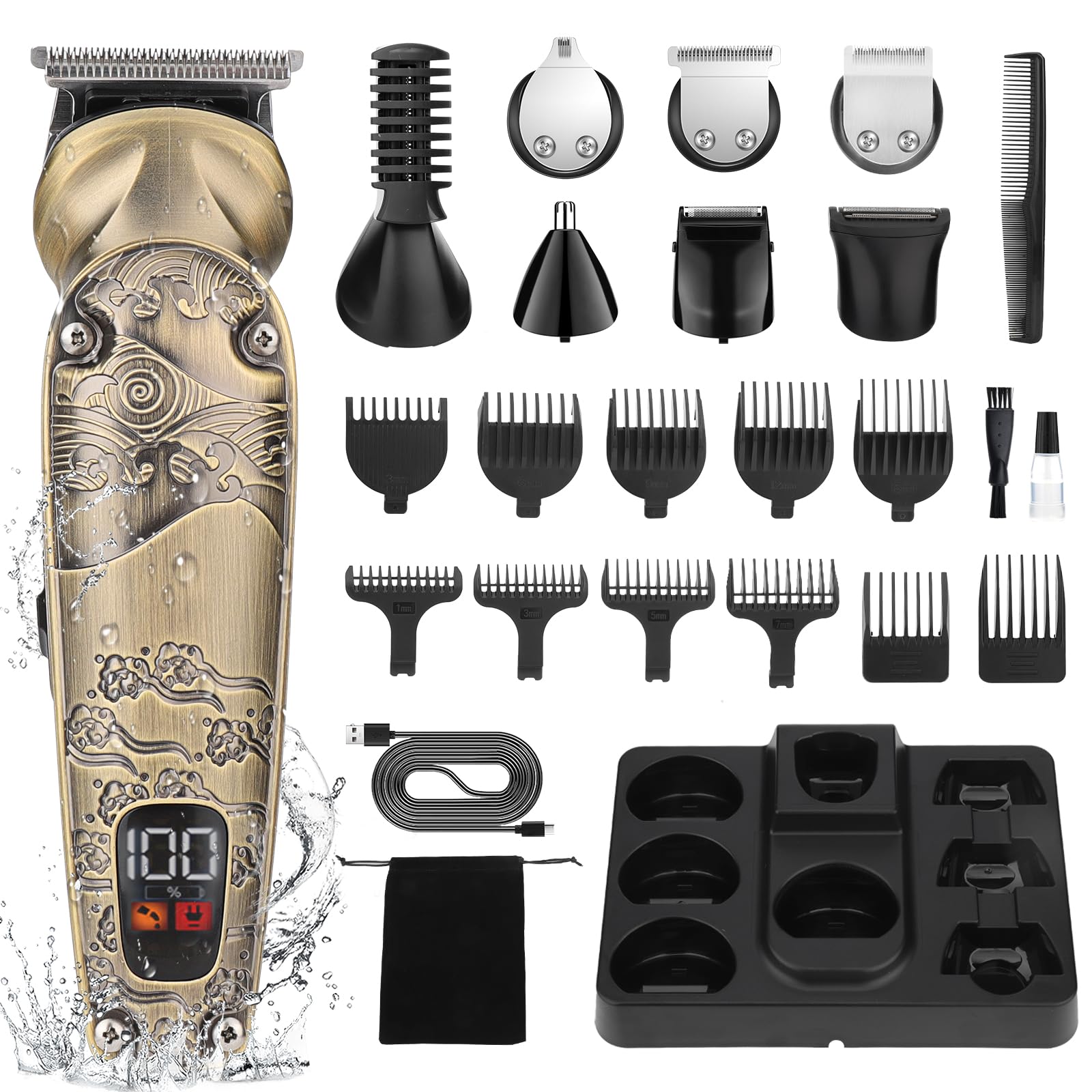 Amazon.com: Beatslm Beard Trimmer for Men, T-Blade Hair Trimmer ...