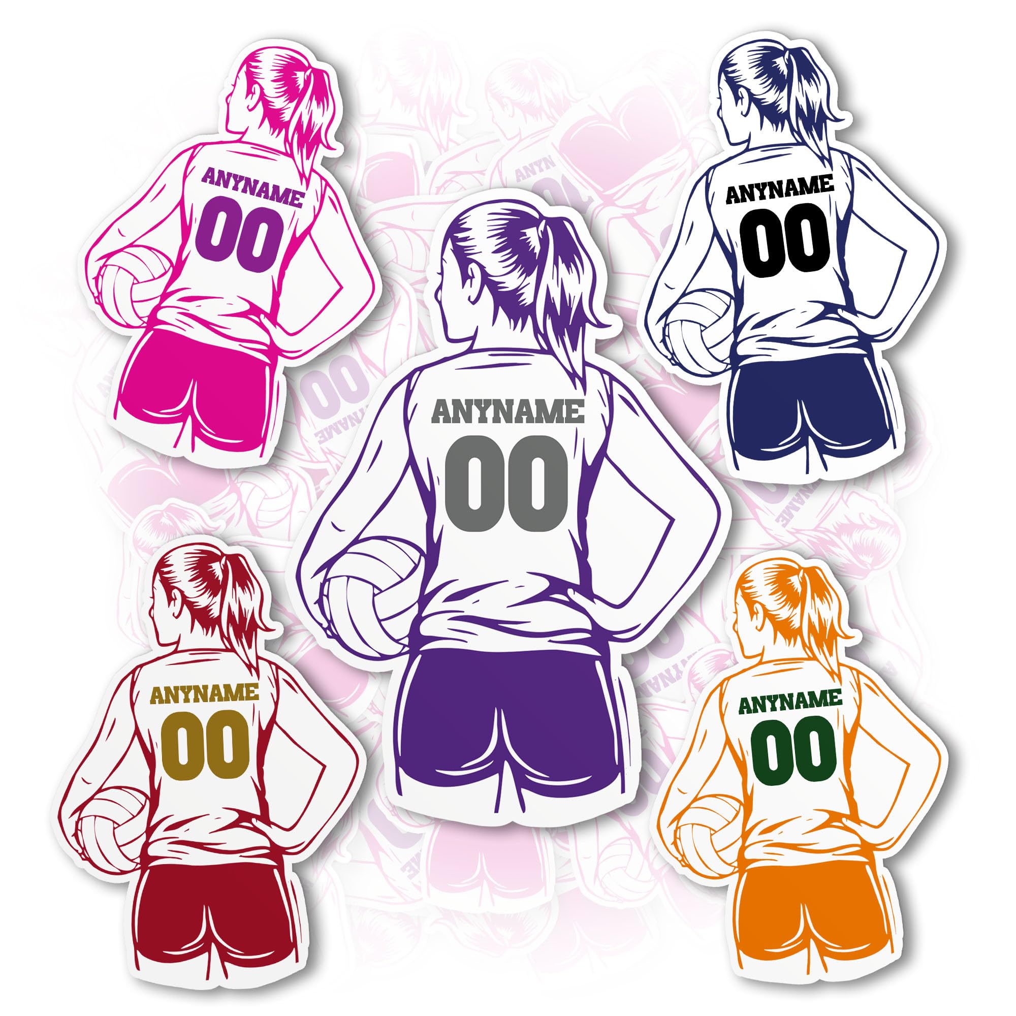 Amazon.com: Custom Volleyball Name Sticker Personalized Volleyball ...