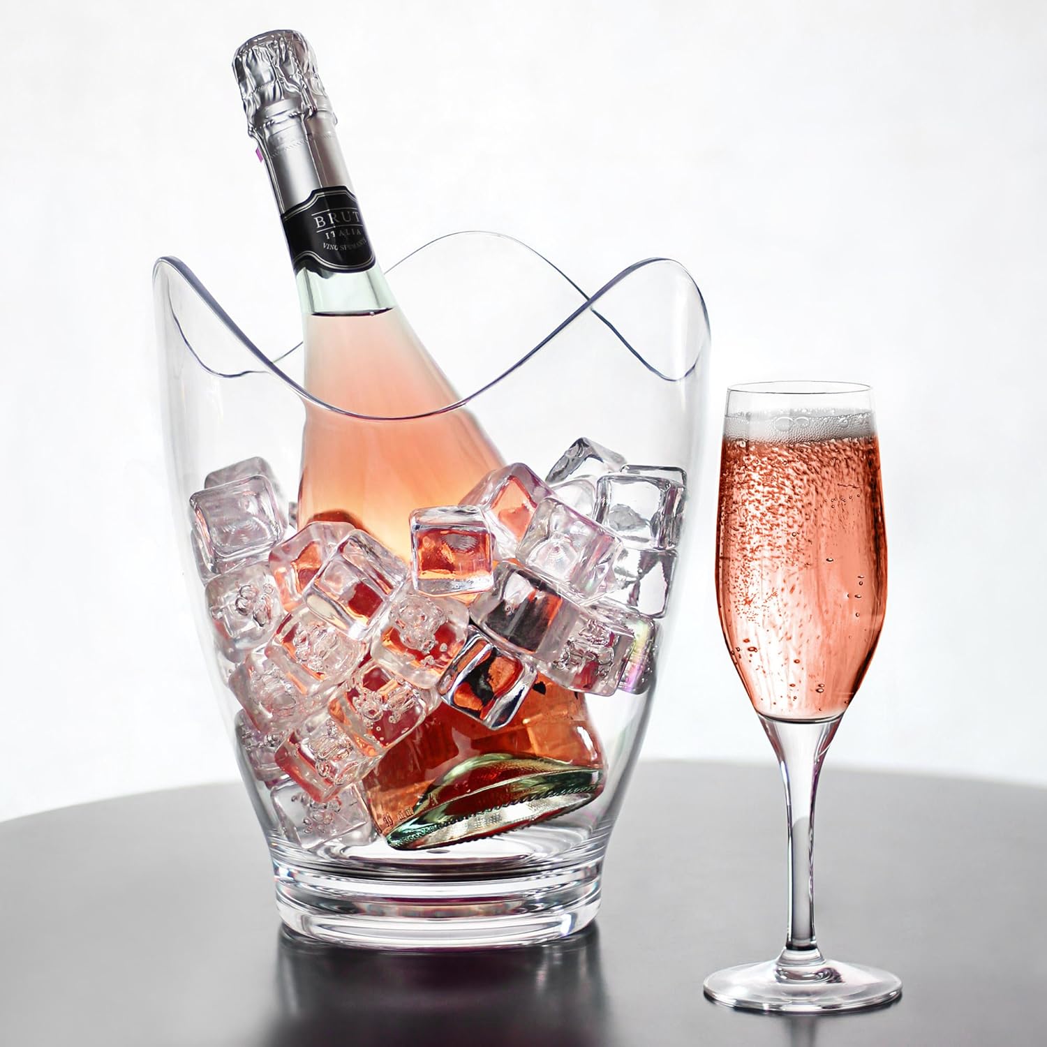 bar@drinkstuff Glacier Acrylic Curve Wine Bucket - Plastic Shatterproof ...