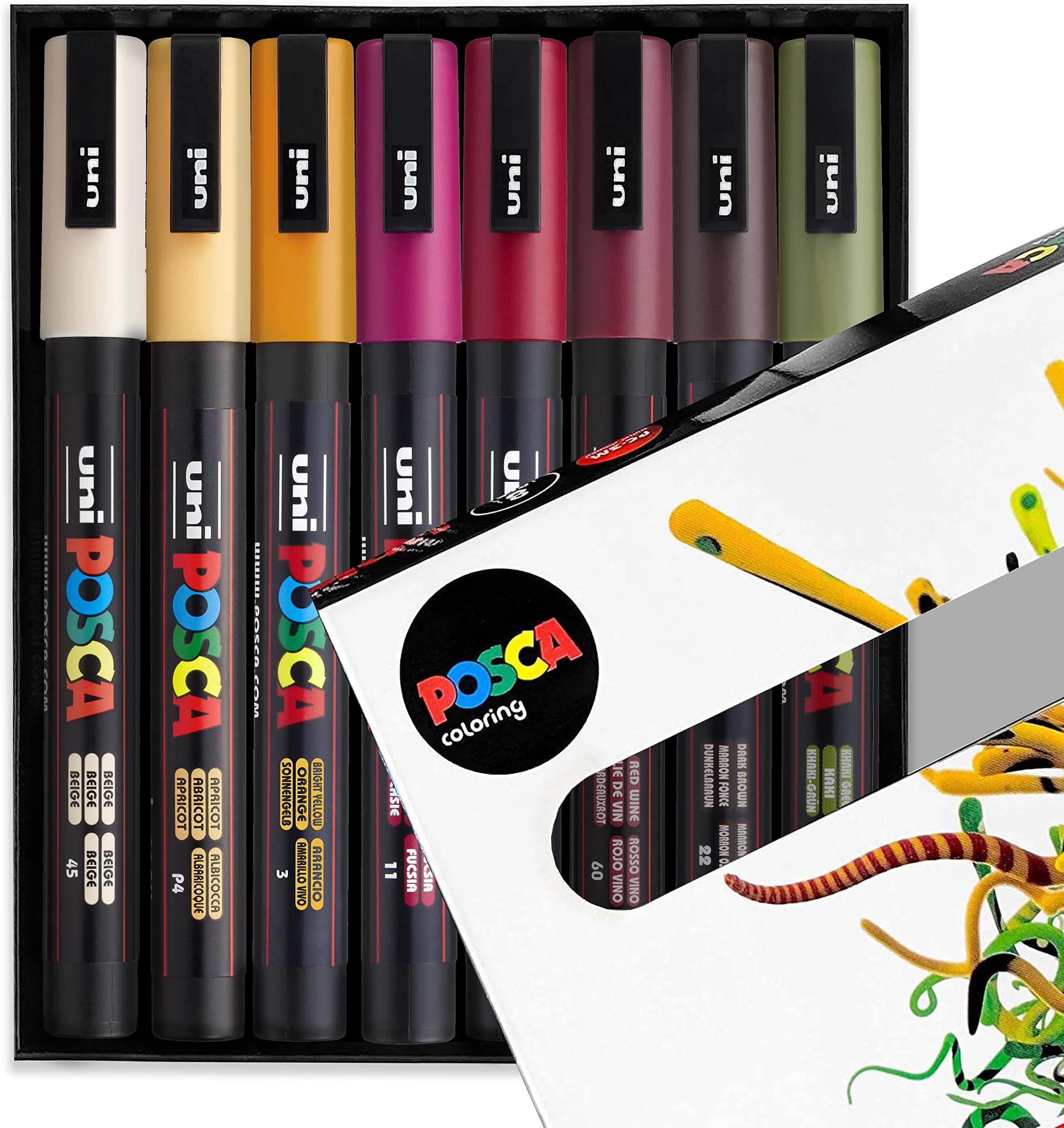 POSCA PC-3M Paint Marker Art Pens - 0.9-1.3mm – Pastel Tones Set of 8 ...