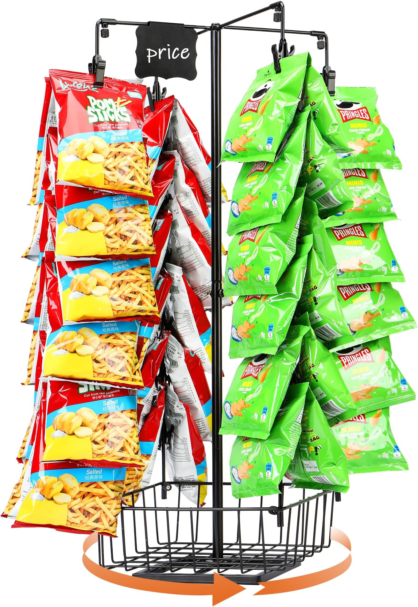 Amazon.com: GADFISH Chip Rack Display Stand with Basket, 4-Row 56 Clips ...