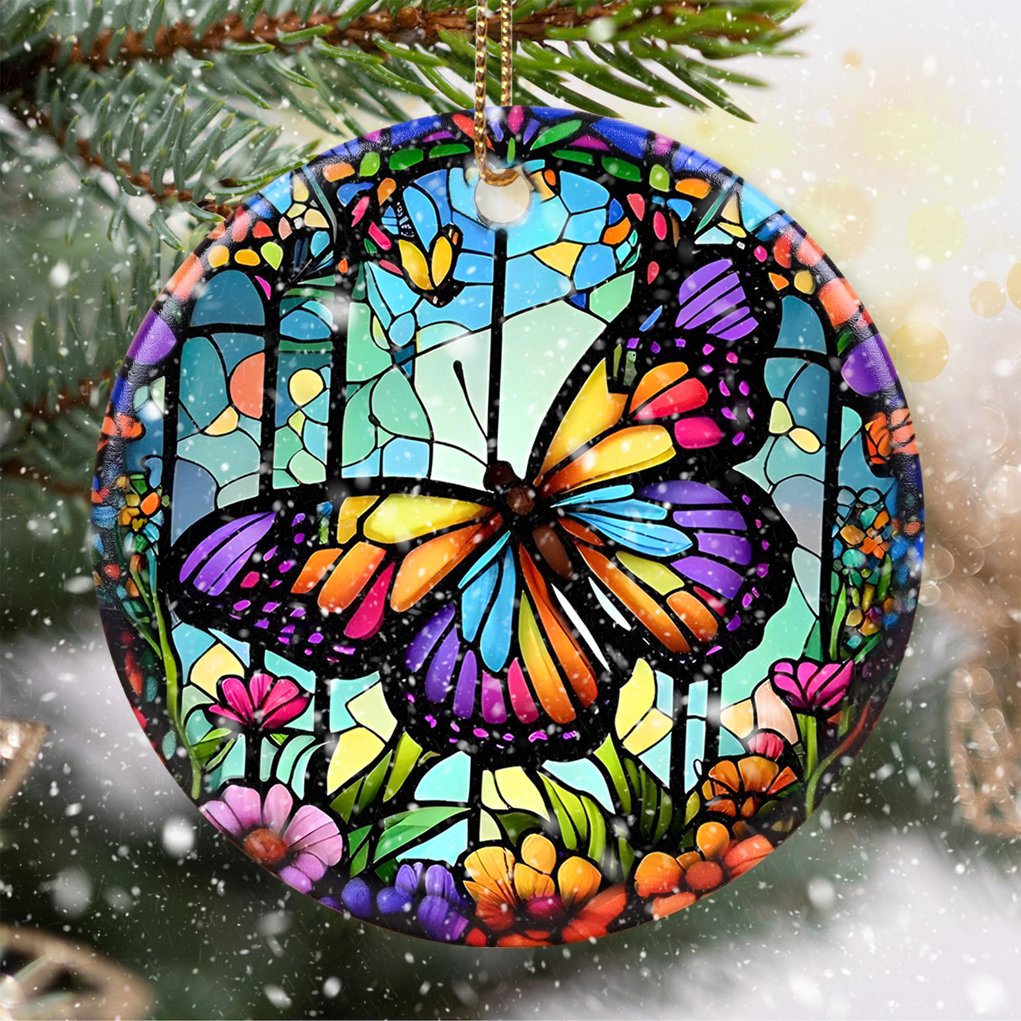Amazon.com: Touber Stained Ceramic Butterfly Ornament - Butterfly ...