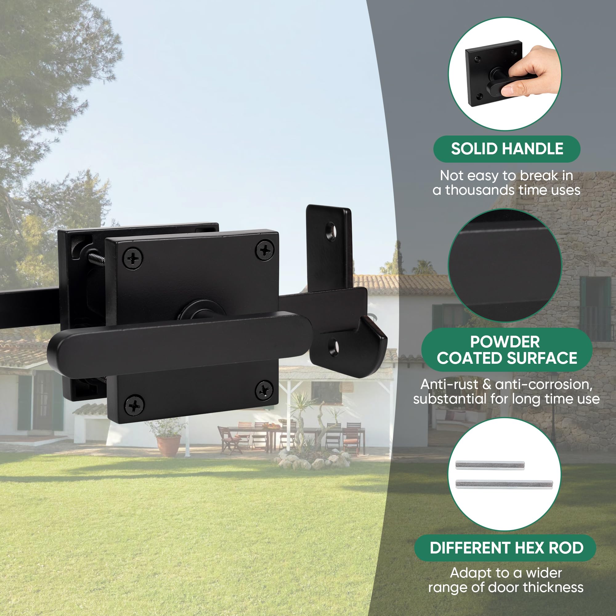 Snapklik.com : 2 Pack Double Side Gate Latch, Heavy Duty Swinging Door ...