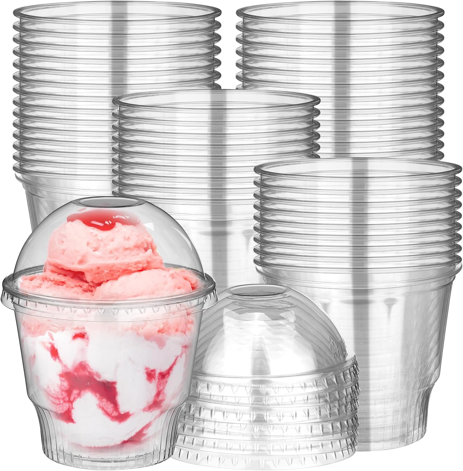 Amazon.com: BEGA HOME Clear Plastic Cups - 12oz 50 Cups and Lids ...