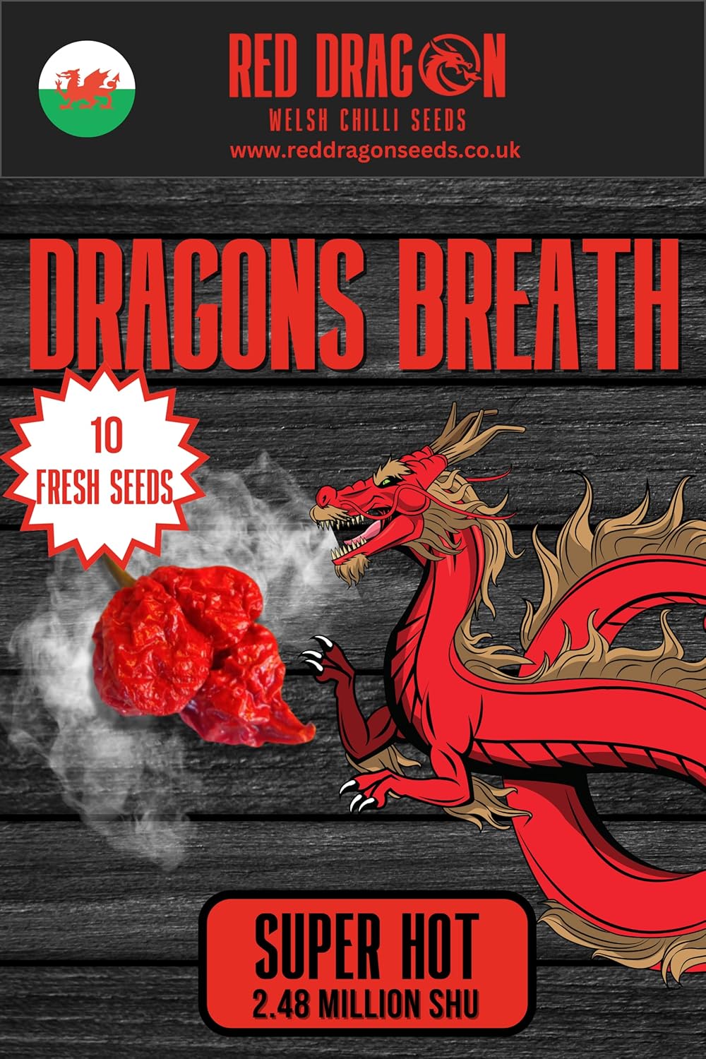 Dragons Breath Chilli Seeds - 10 Fresh Dragons Breath Pepper Seeds ...