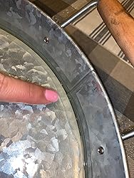 Amazon.com: Gathery Galvanized Round Tray w/Wooden Handles for Home ...