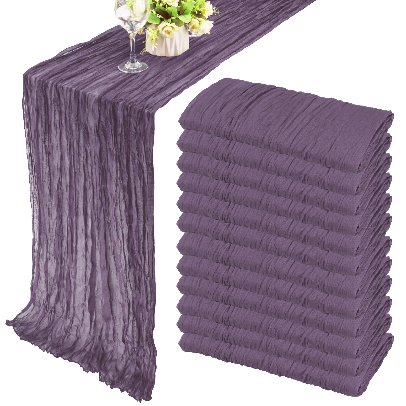 Amazon.com: 12 Pack Cheesecloth Table Runner 35x72 Inch Boho Gauze ...