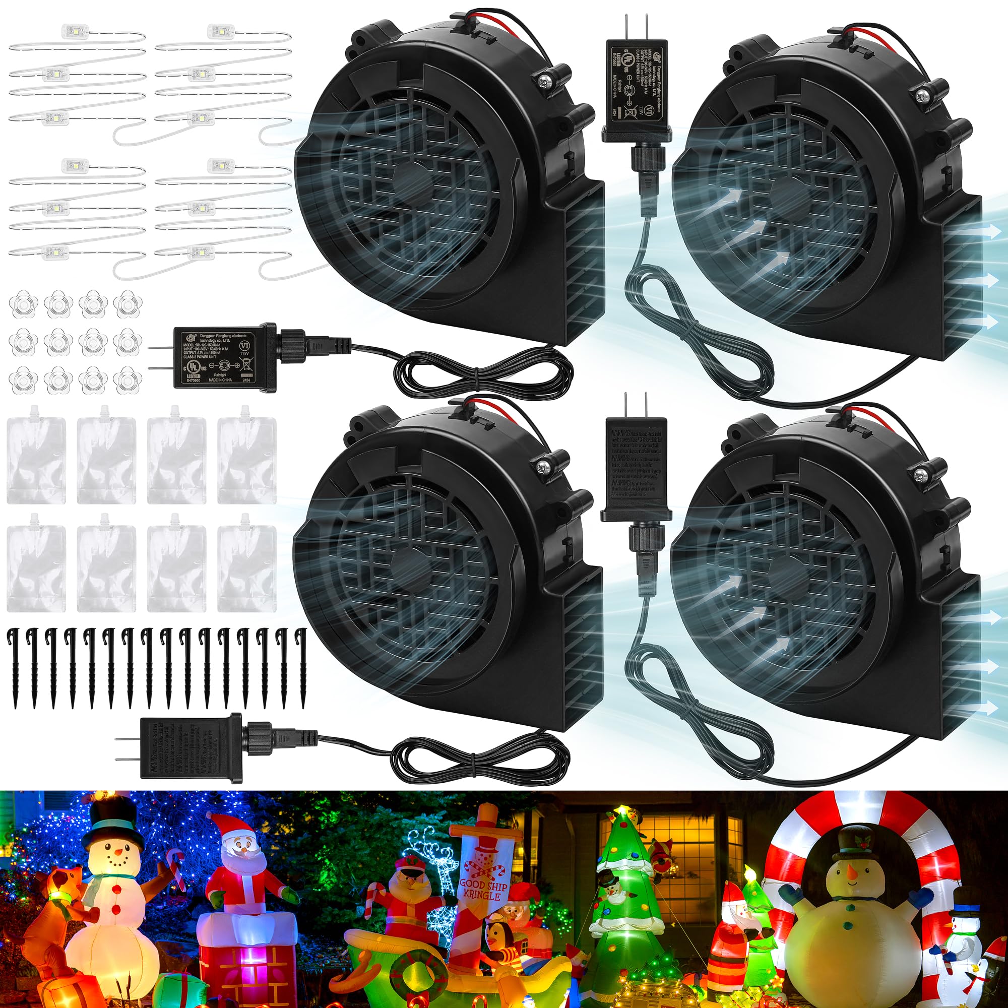 Amazon.com: Hahood 4 Set Christmas Inflatable Blower 1.2A Inflatable ...