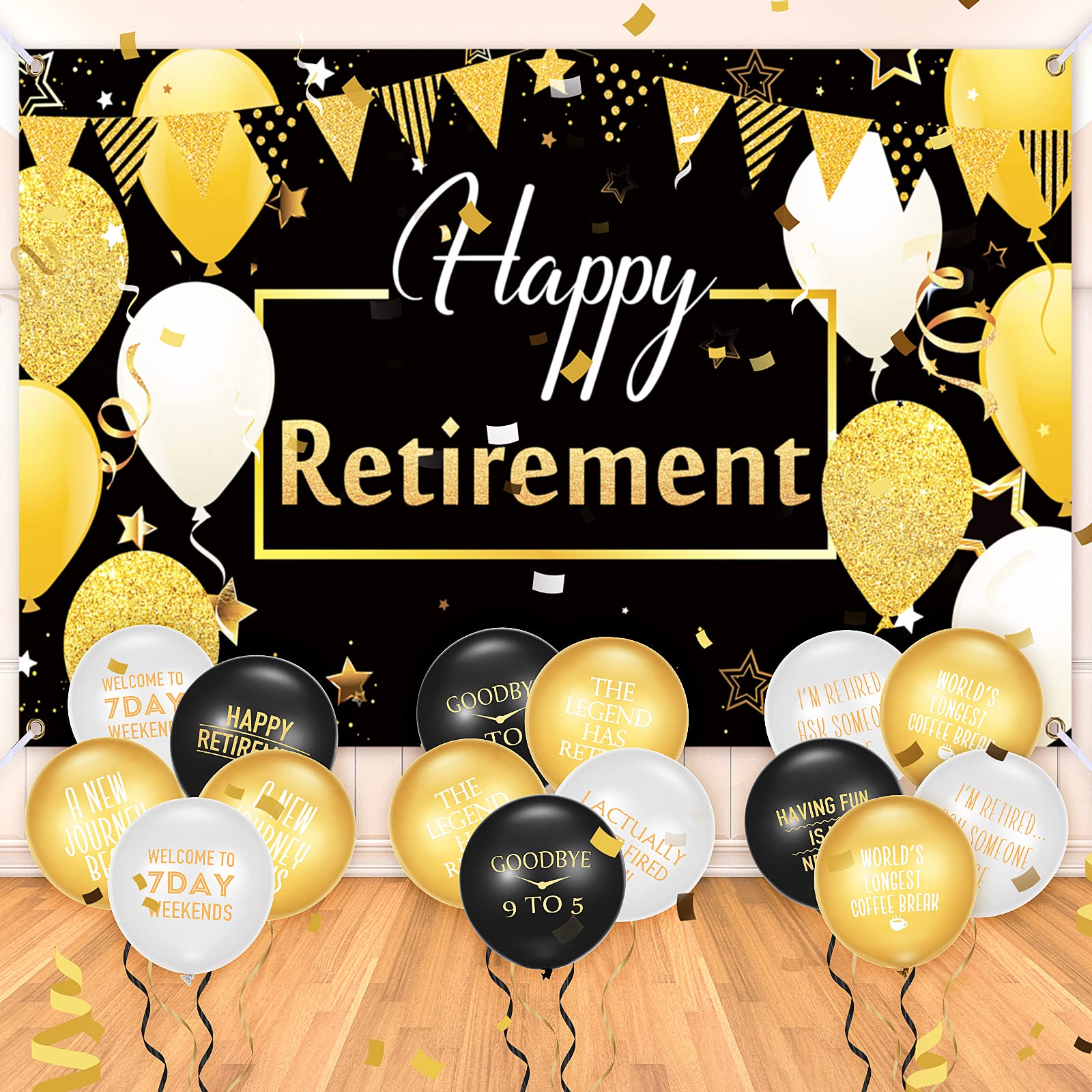 Buy 46 Pieces Happy Retirement Party Supplies Happy Retirement Sign ...