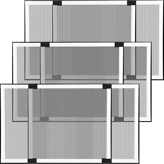 Sasylvia 3 Pcs Expandable Window Screens 21.7 H" x 28-52 W" Large ...